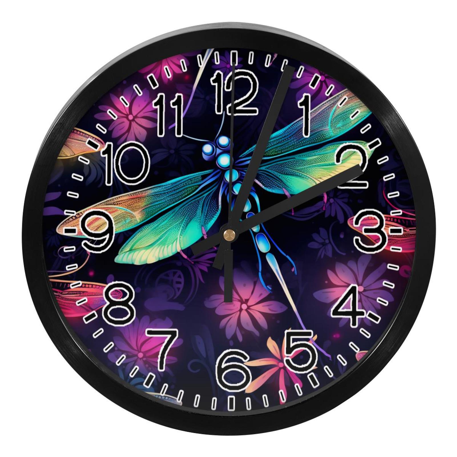 Silent Round Digital Wall Clock Modern Silent Non-Ticking Clock for ...