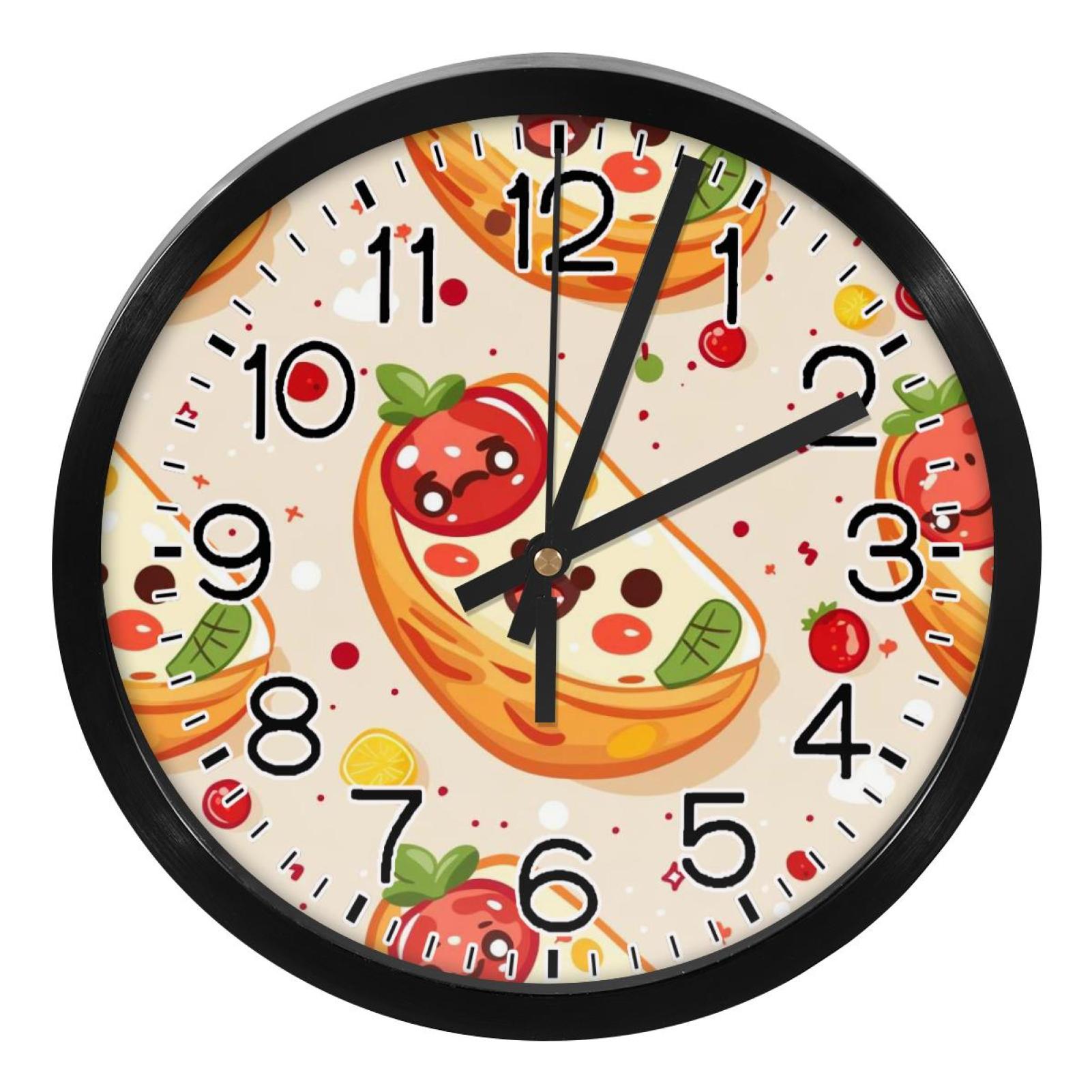 Silent Round Digital Wall Clock Modern Silent Non-Ticking Clock for ...