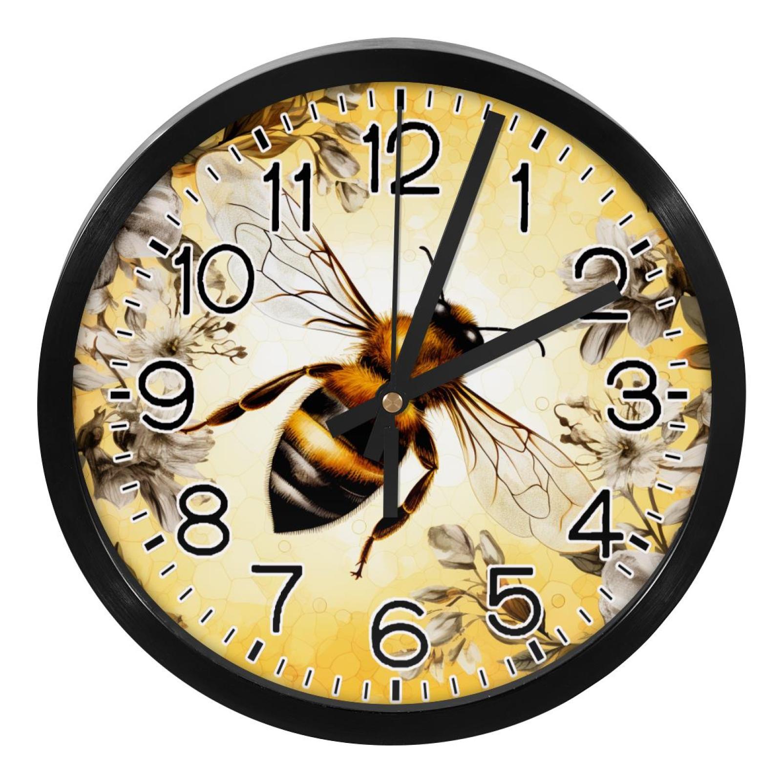 Silent Round Digital Wall Clock Modern Silent Non-Ticking Clock for ...