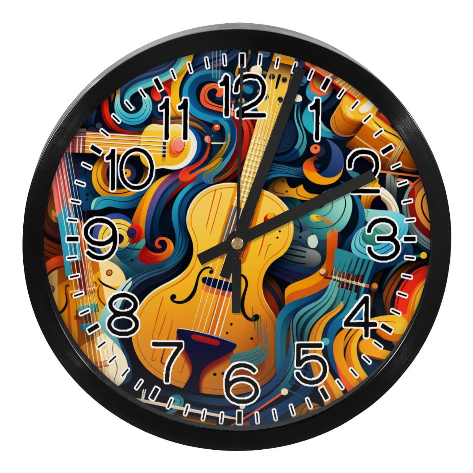 Silent Round Digital Wall Clock Modern Silent Non-Ticking Clock for ...