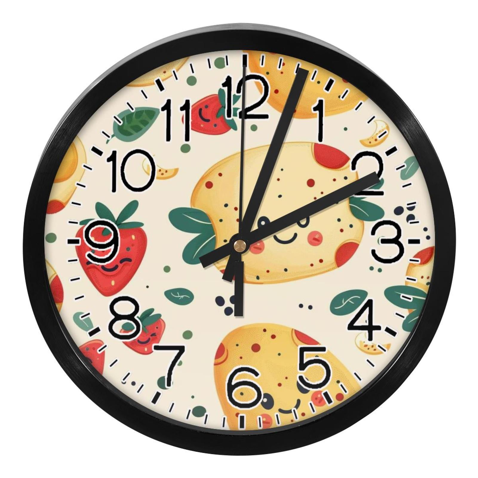 Silent Round Digital Wall Clock Modern Silent Non-Ticking Clock for ...