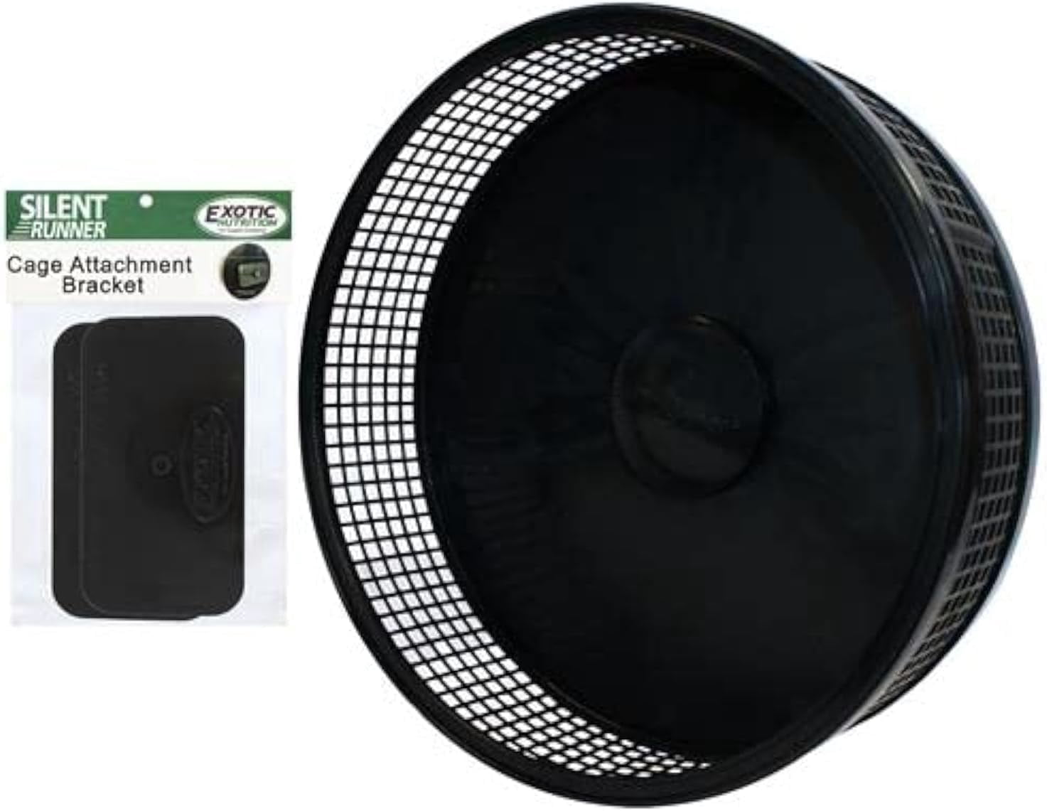 Silent Runner Pro | Sugar Glider Exercise Wheel (Black with Attachment ...