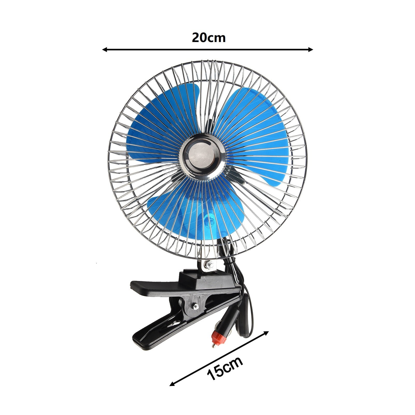Silent Semi Enclosed Metal Car Fan 12V/24V Strong Wind Auto Head ...