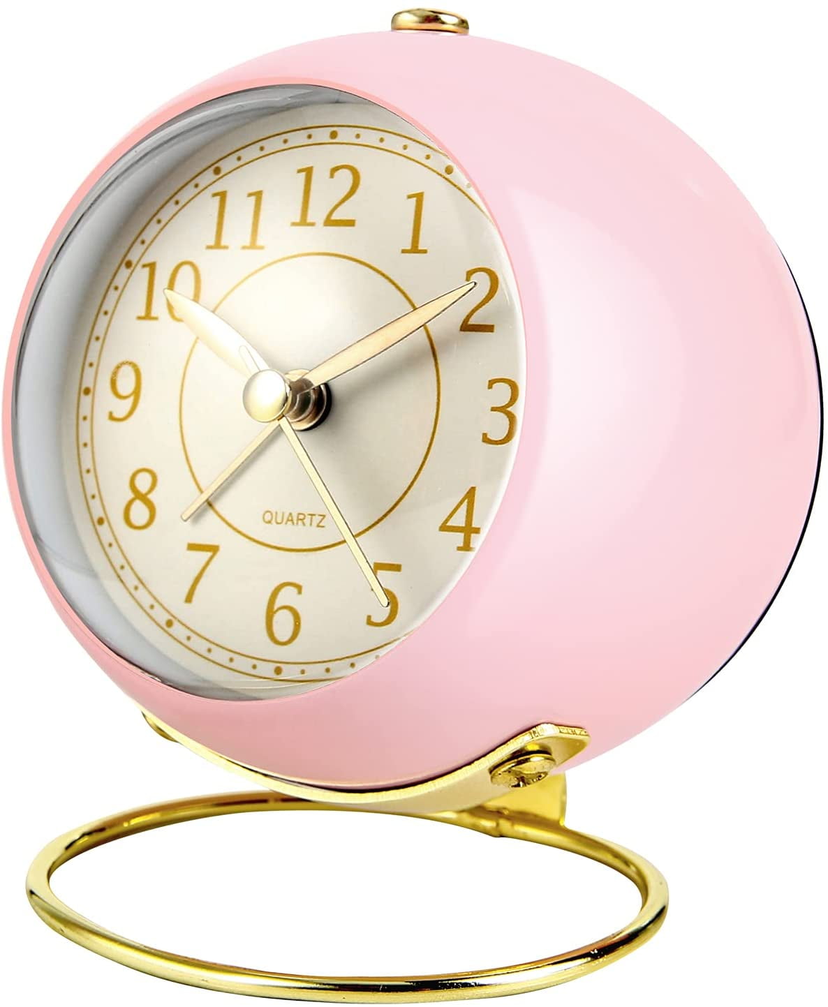 Silent Small Table Clocks, Pink Alarm Clock for Bedroom Pastel Room ...