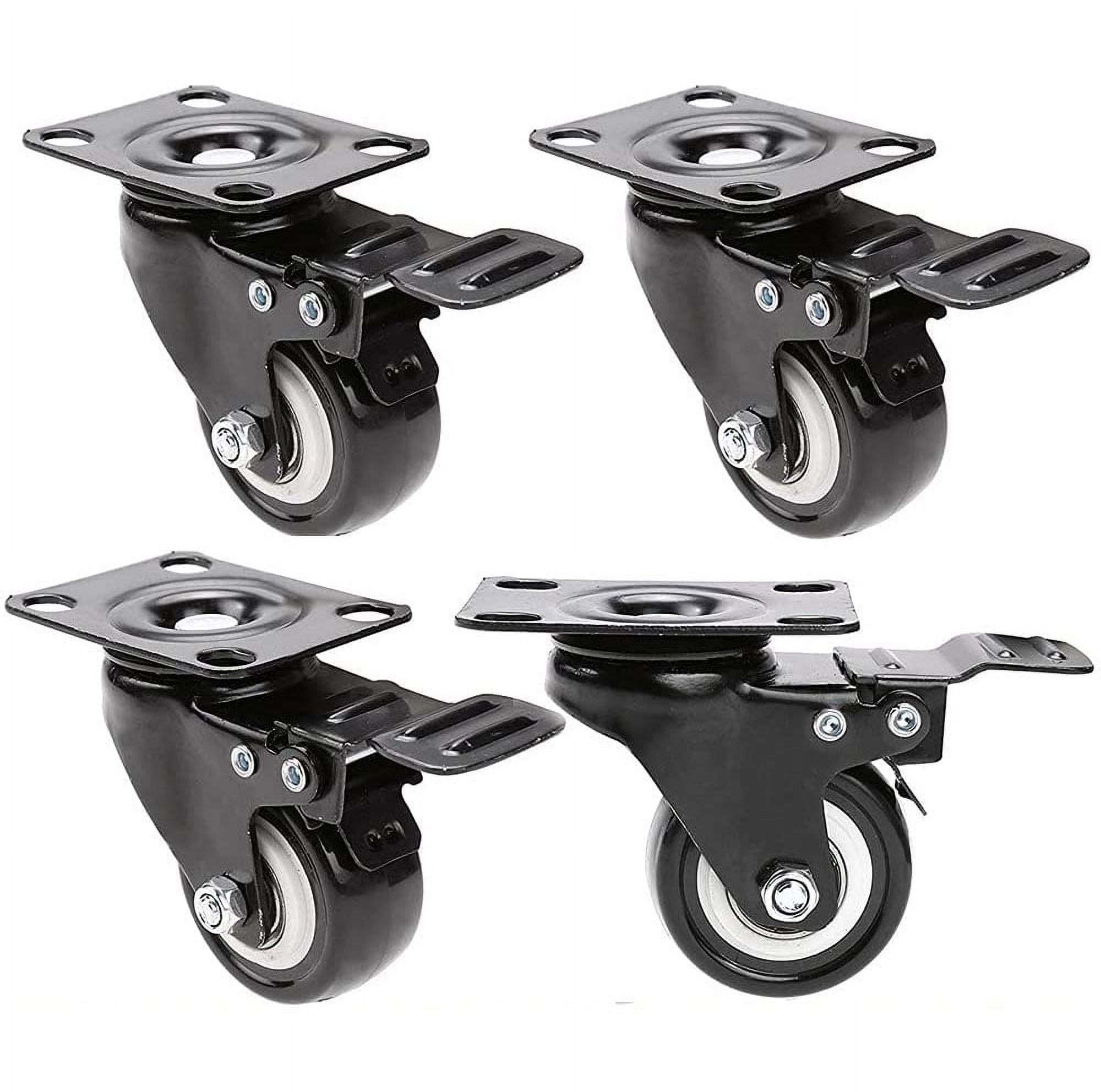 Silent Smooth Rolling Caster Wheels, 2 Inch Heavy Duty Wheels with ...