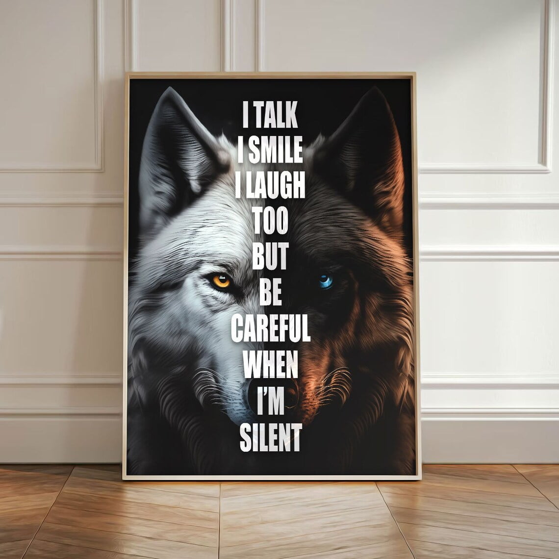 Silent Strength Wolf Mindset, Inspirational Wall Art, Resilient Wolves ...