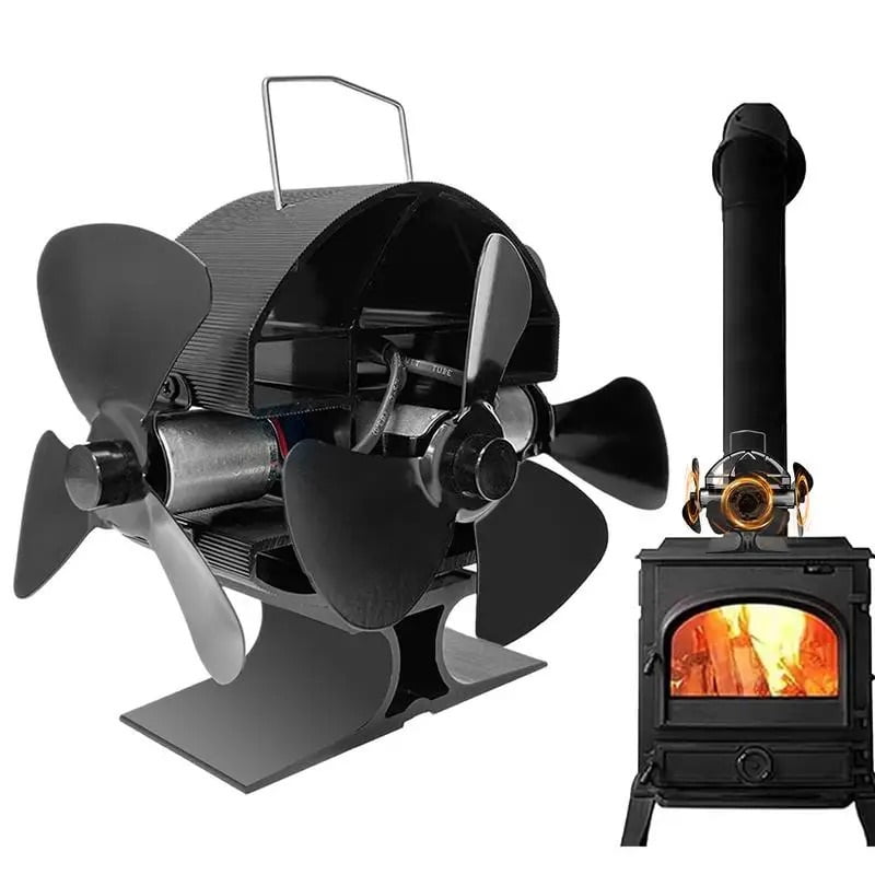 Silent Thermal Wood Stove Fan Heat Powered Heat Activated Eco Fans ...