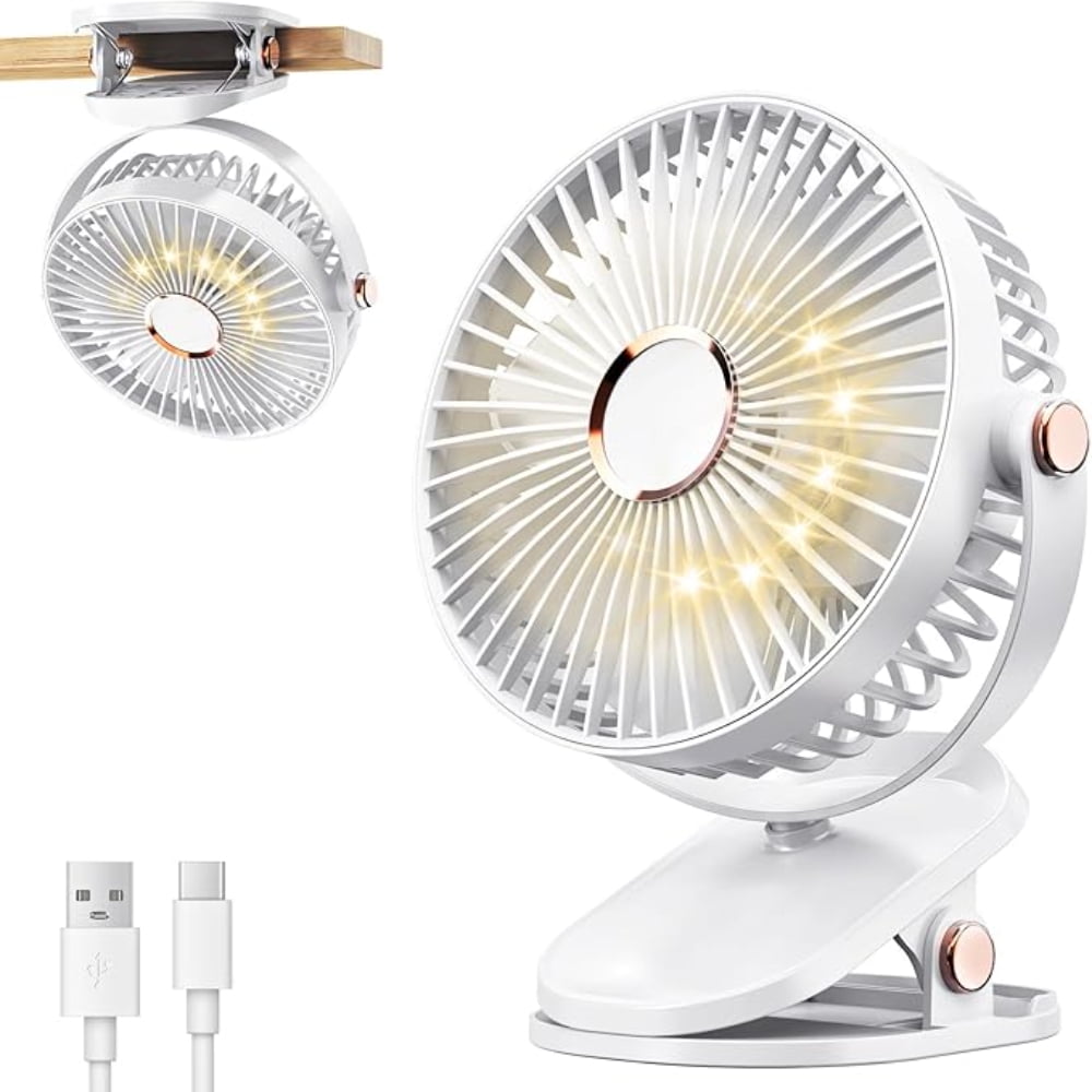 Silent USB Clip Fan | 3-Speed Quiet Cooling | Portable Desk/Dorm/Travel ...