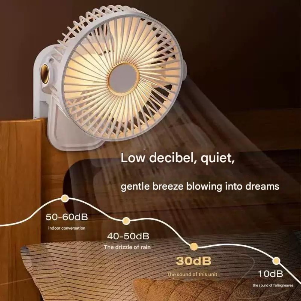 Silent USB Clip Fan - Portable Adjustable Mini Desk Fan for Office Dorm ...