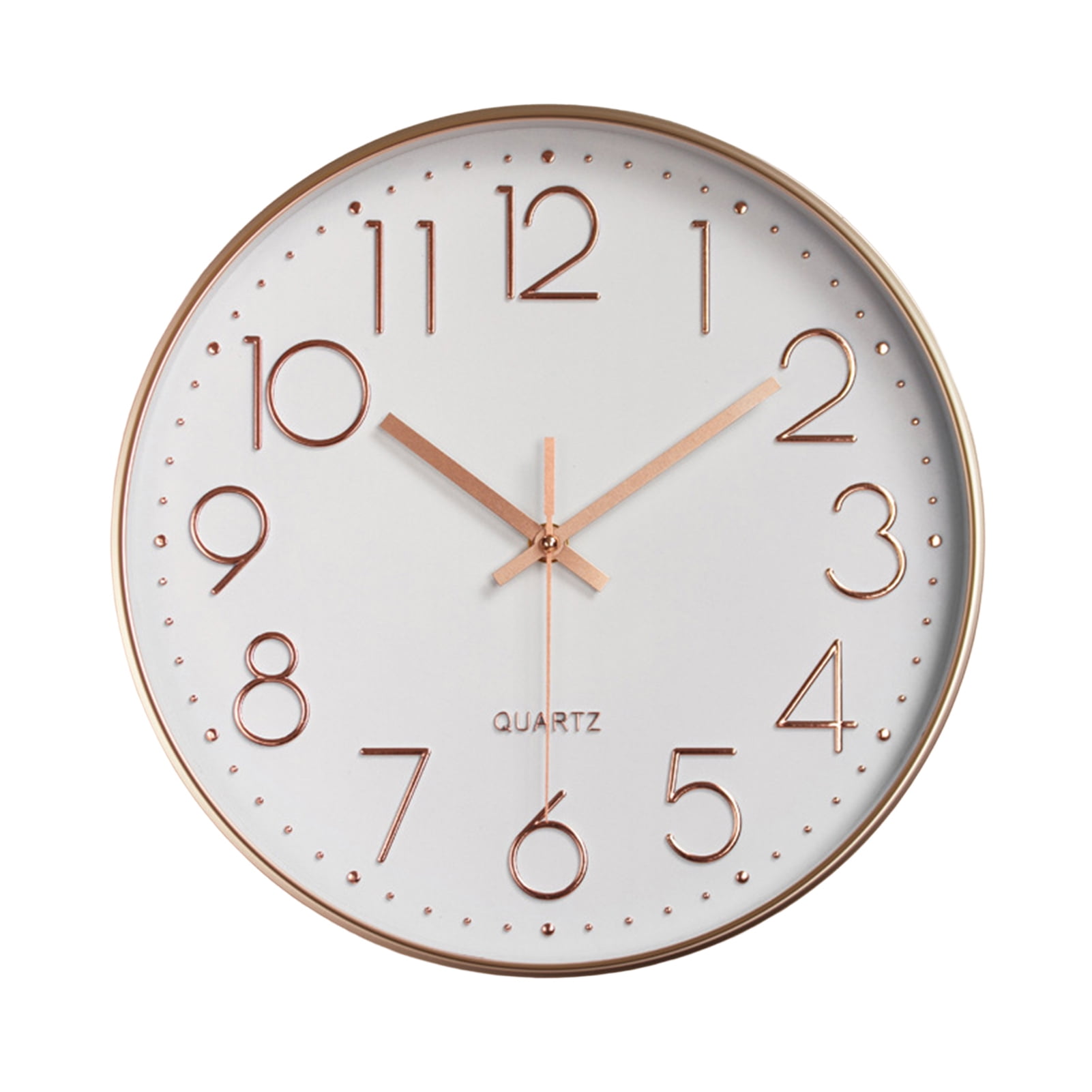 Silent Wall Clock - 8 Inch, Embossed Scale, Round Dial, Pointer Display ...