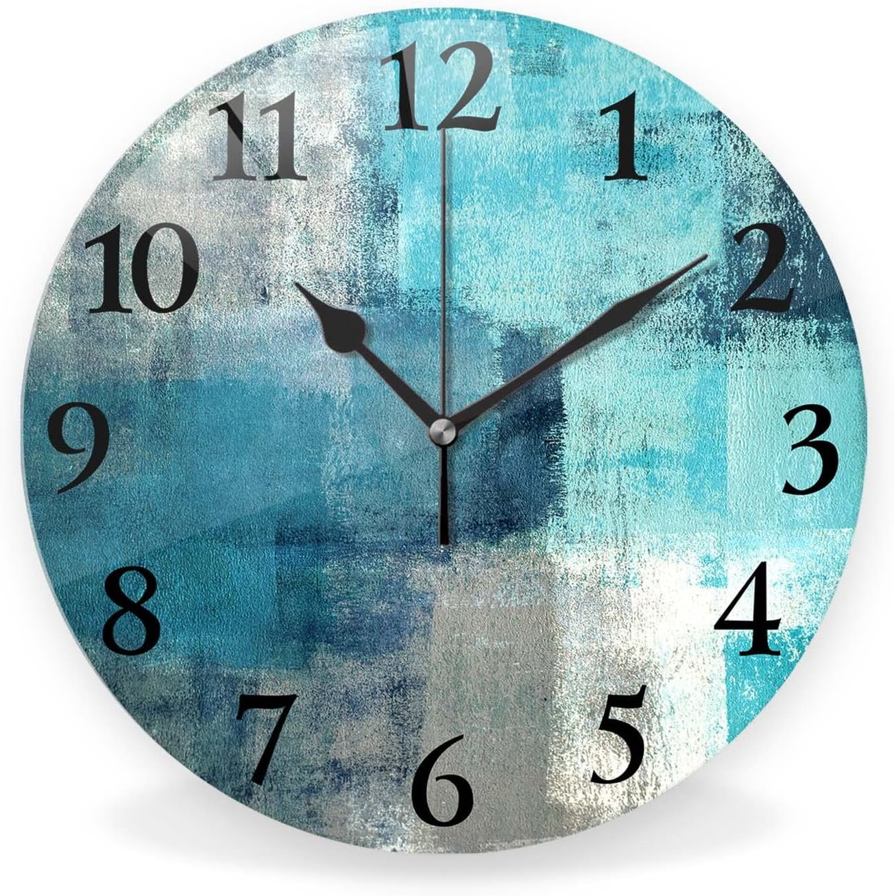 Silent Wall Clock Battery Operated Wall Clocks Non-Ticking Turquoise ...