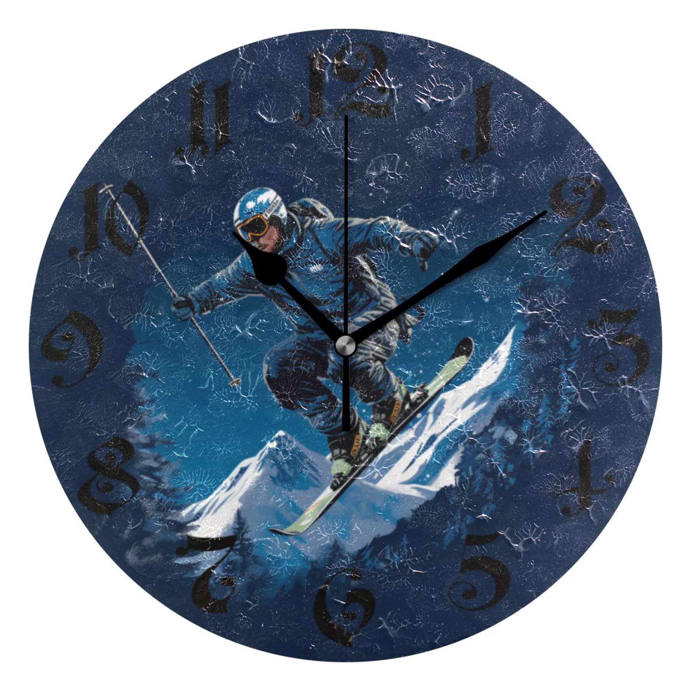 Silent Wall Clock Characters Skater 10" Non-Ticking Battery Clock ...