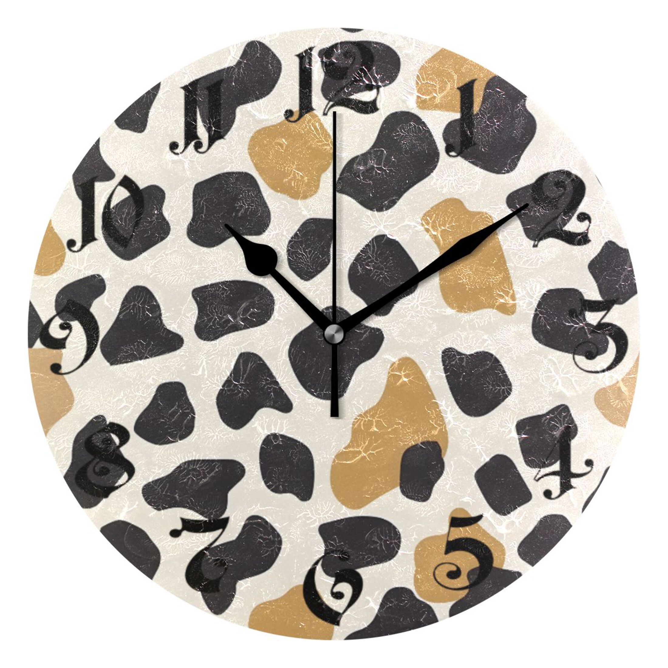 Silent Wall Clock Graffiti Black 10" Non-Ticking Battery Clock Rustic ...