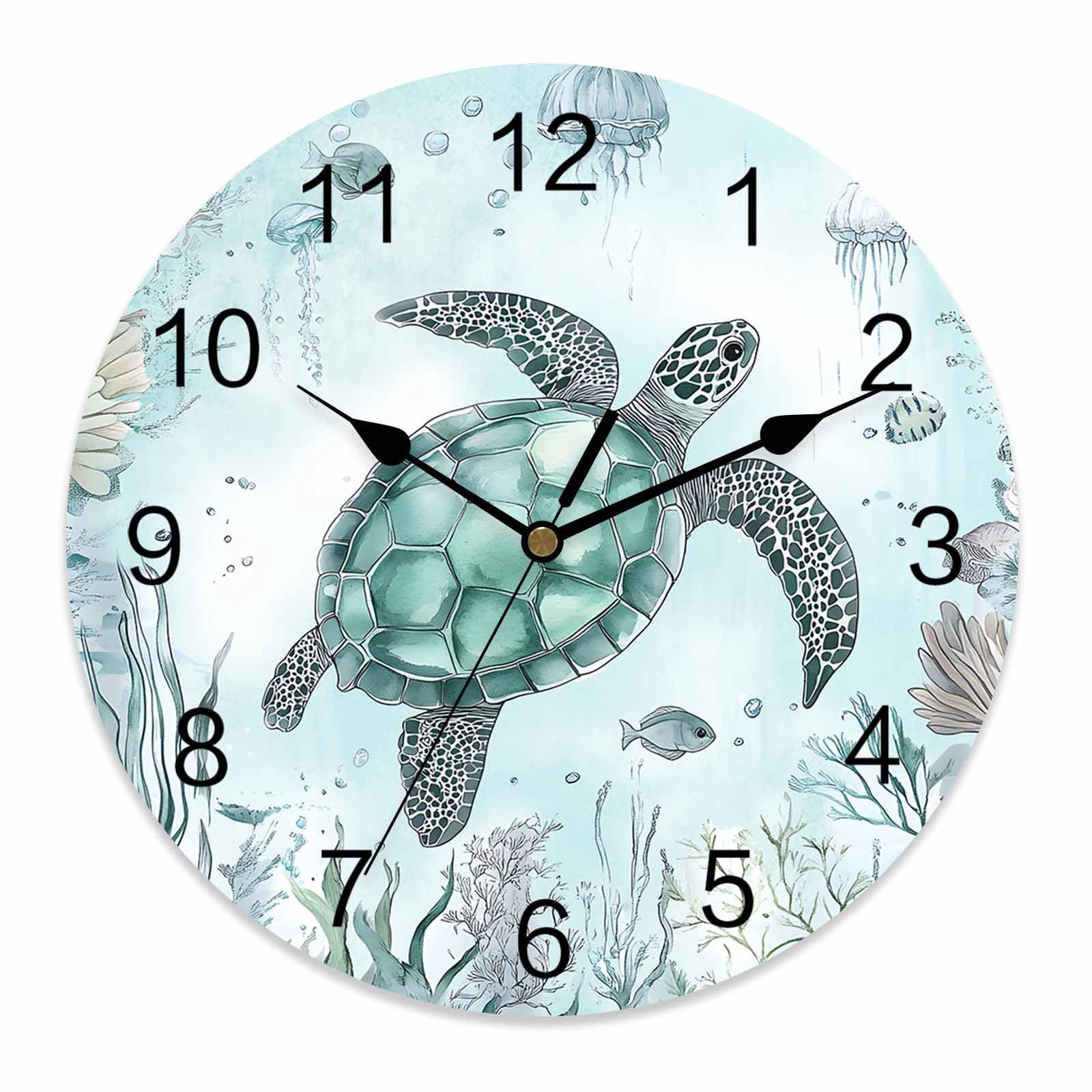 Silent Wall Clocks Battery Operated, Coastal Nautical Round Decorative ...