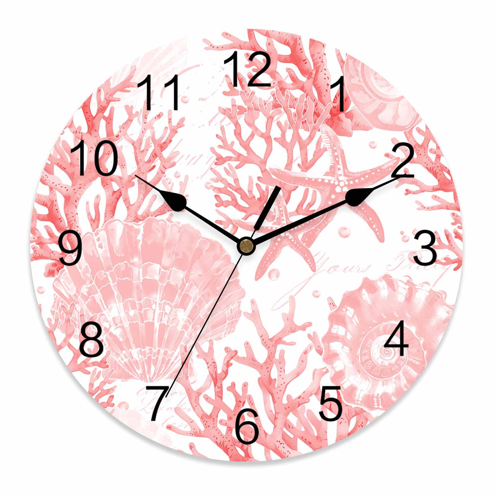 Silent Wall Clocks Battery Operated, Coastal Nautical Round Decorative ...