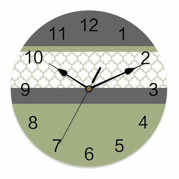 Silent Wall Clocks Battery Operated, Retro Morocco Striped Pattern ...