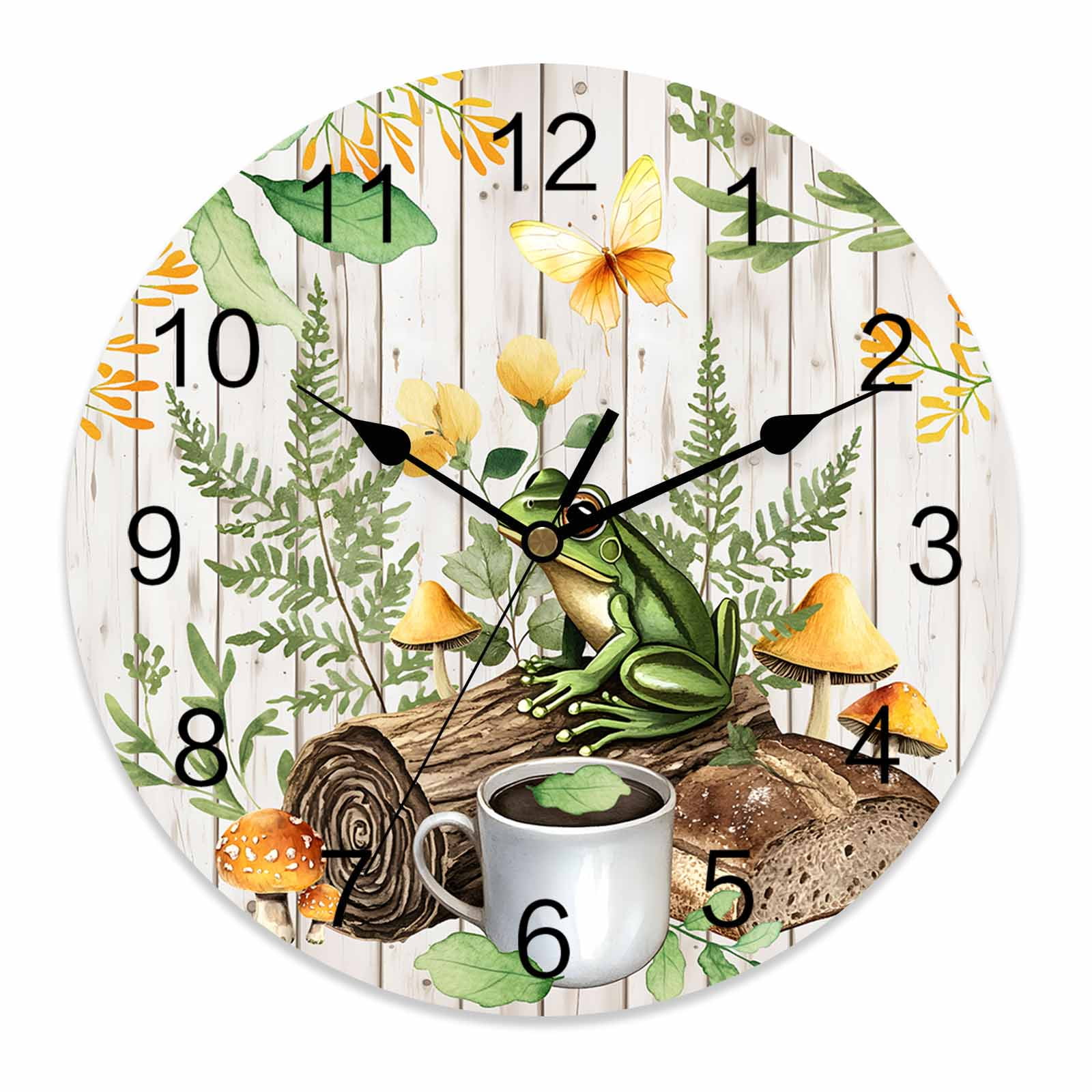 Silent Wall Clocks Battery Operated, Retro Tropical Round Decorative ...
