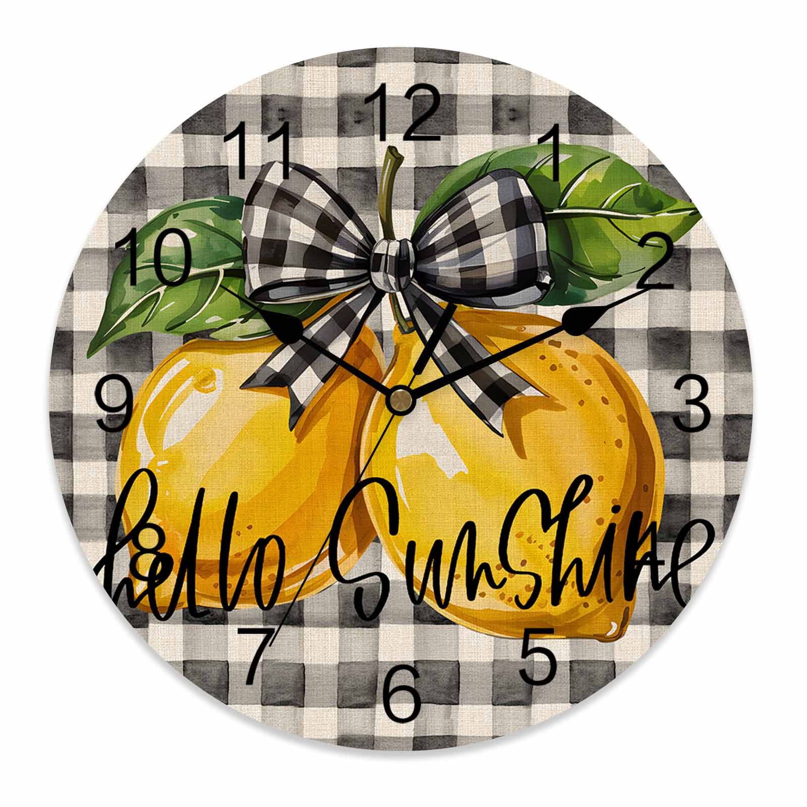 Silent Wall Clocks Battery Operated, Vintage Summer Round Decorative ...