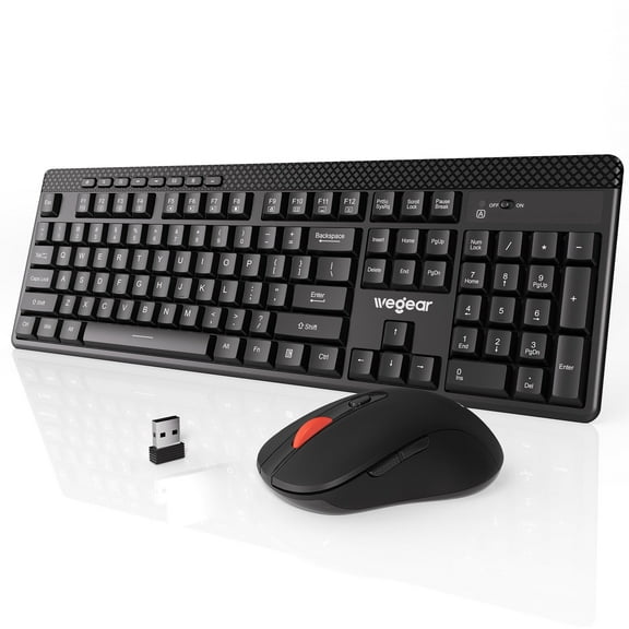 SHIQI-Wireless Keyboard and Mouse Combo, Full-Sized Wireless Keyboard ...