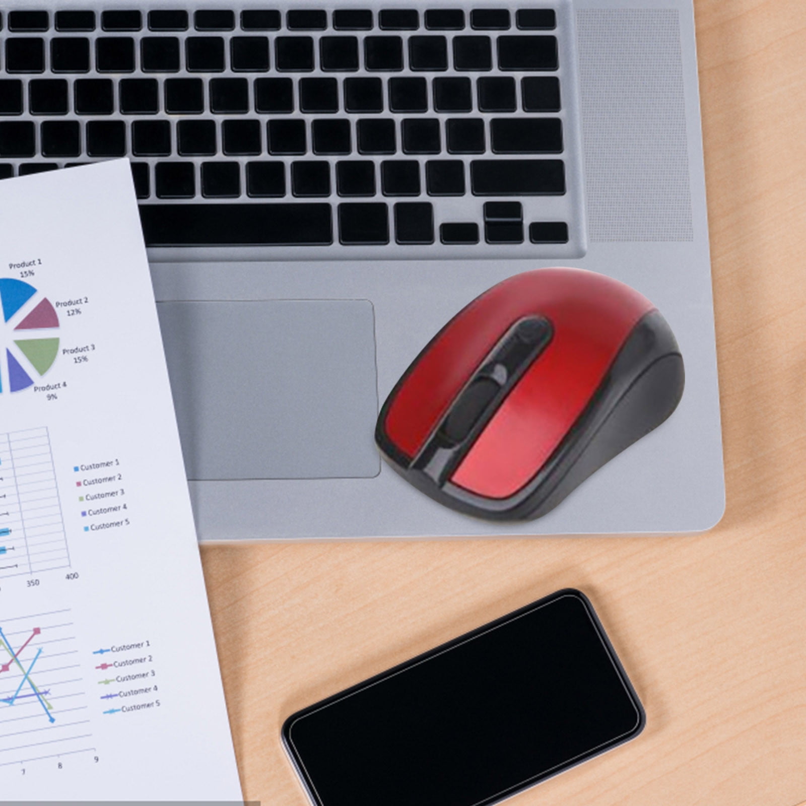 Silent Wireless Mouse Ergonomic Quiet Click Design for Work and Travel ...