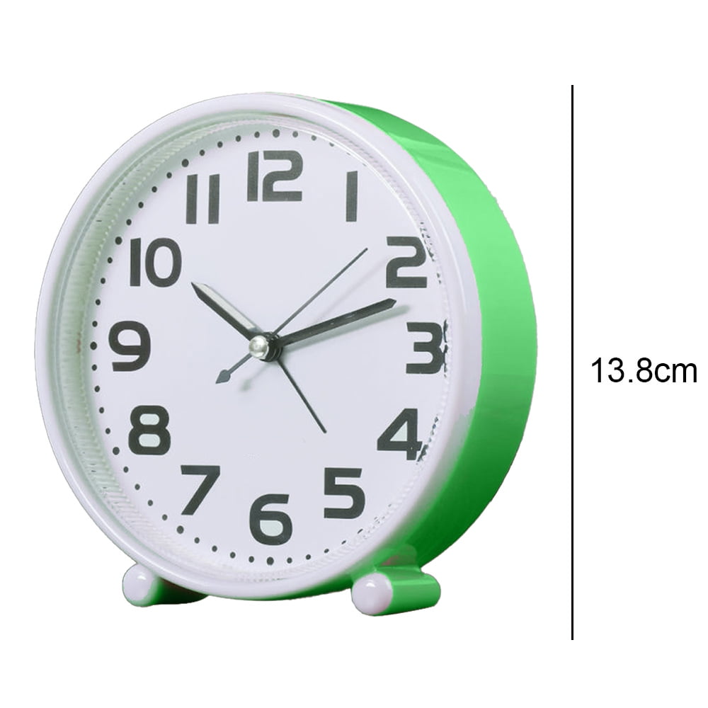Silent analog alarm clock, gentle wake-up clock, round alarm clock ...