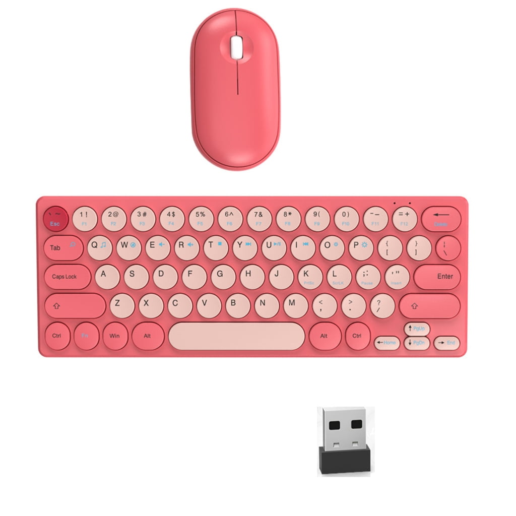 Silents Clicks Keyboards Mouse Combo Round Key Portable 64 Key Layout ...