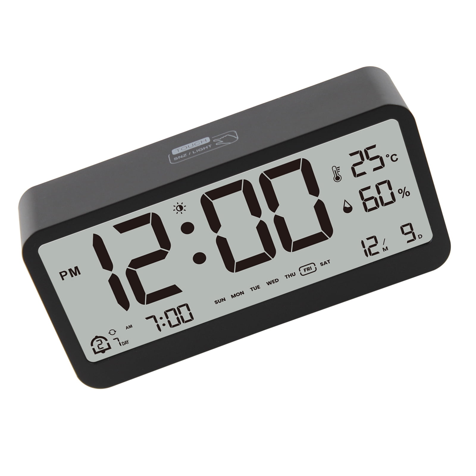 Silents Digital Alarm Clock with Night Light Sensorings LED Brightness ...