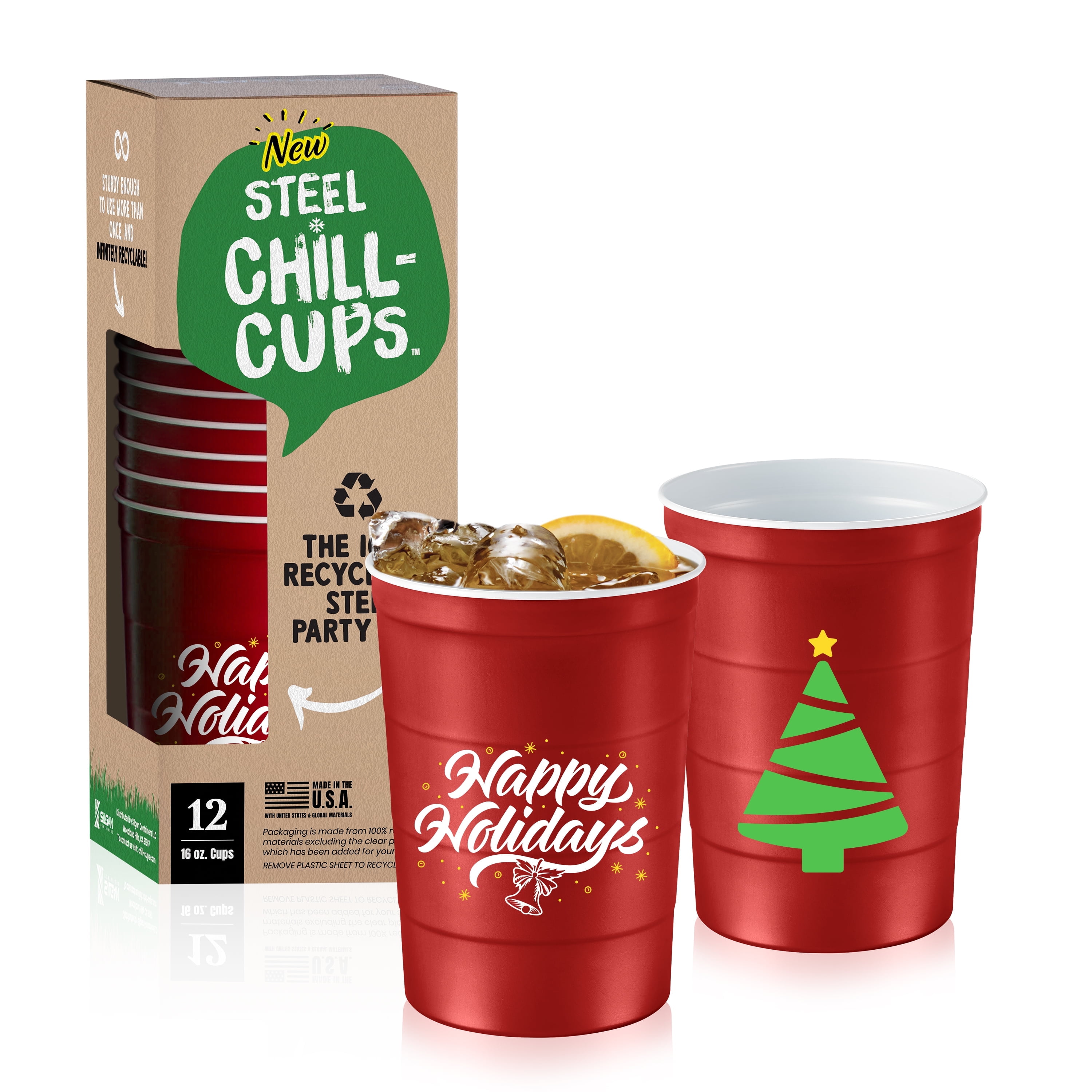 Silgan Steel Chill Cups, Perfect for Cold Drinks- Sturdy & Durable ...