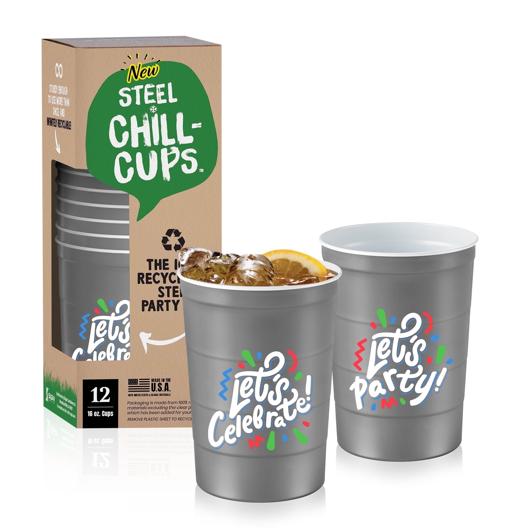 Silgan Steel Chill Cups, Perfect for Cold Drinks- Sturdy & Durable ...