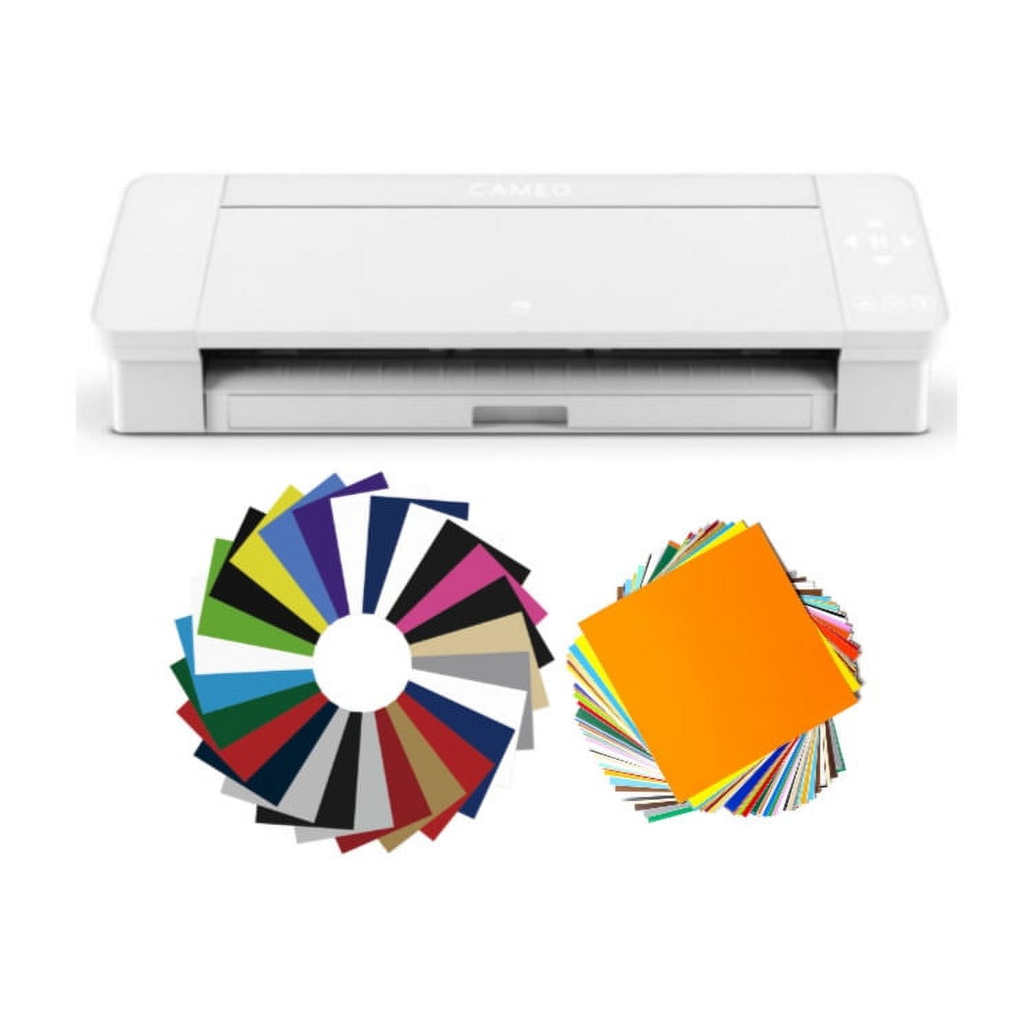Silhouette Cameo 4 Desktop Cutting Machine (White) with Heat Transfer ...