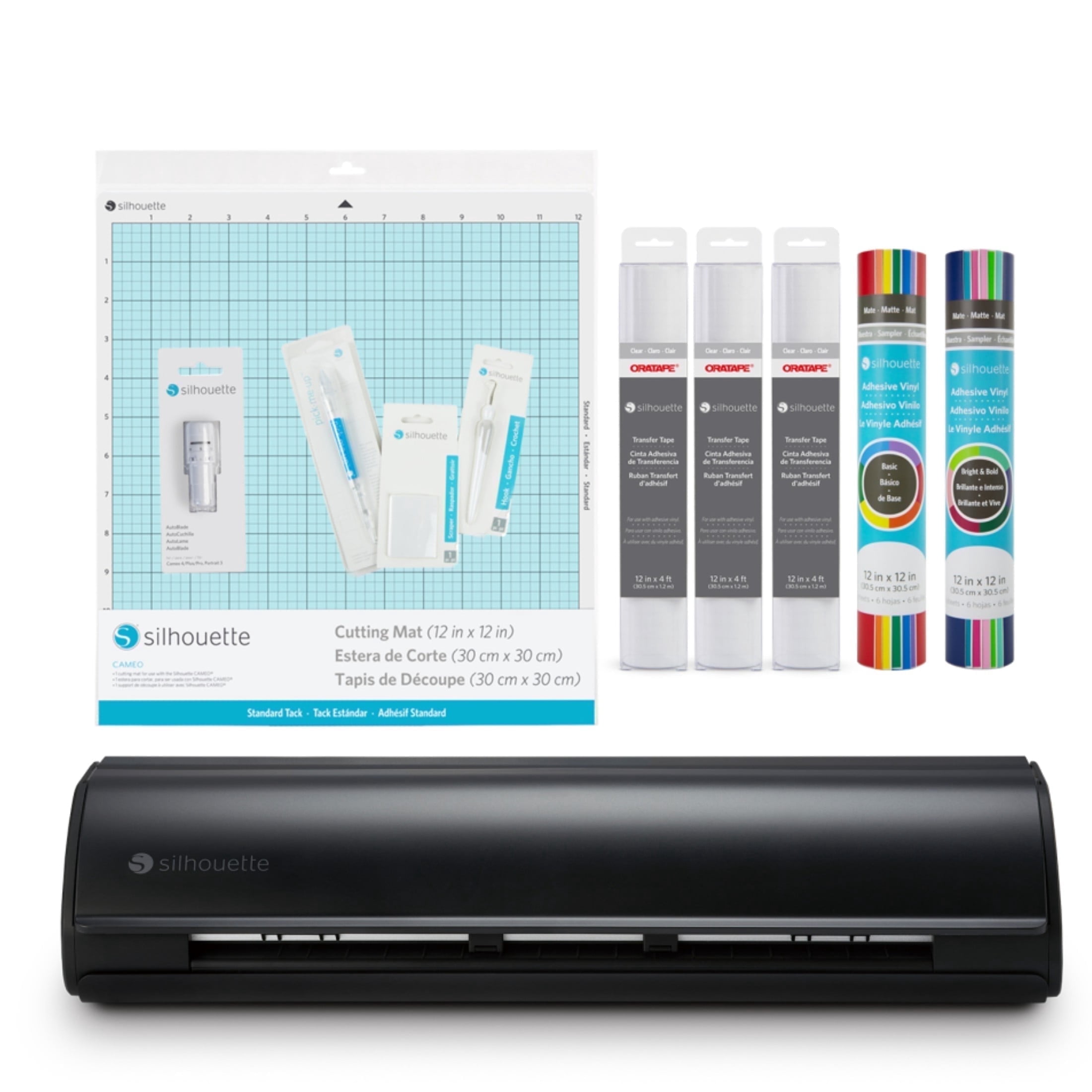 Silhouette Cameo 5 Cutting Machine (Black) Vinyl Bundle with Tools ...