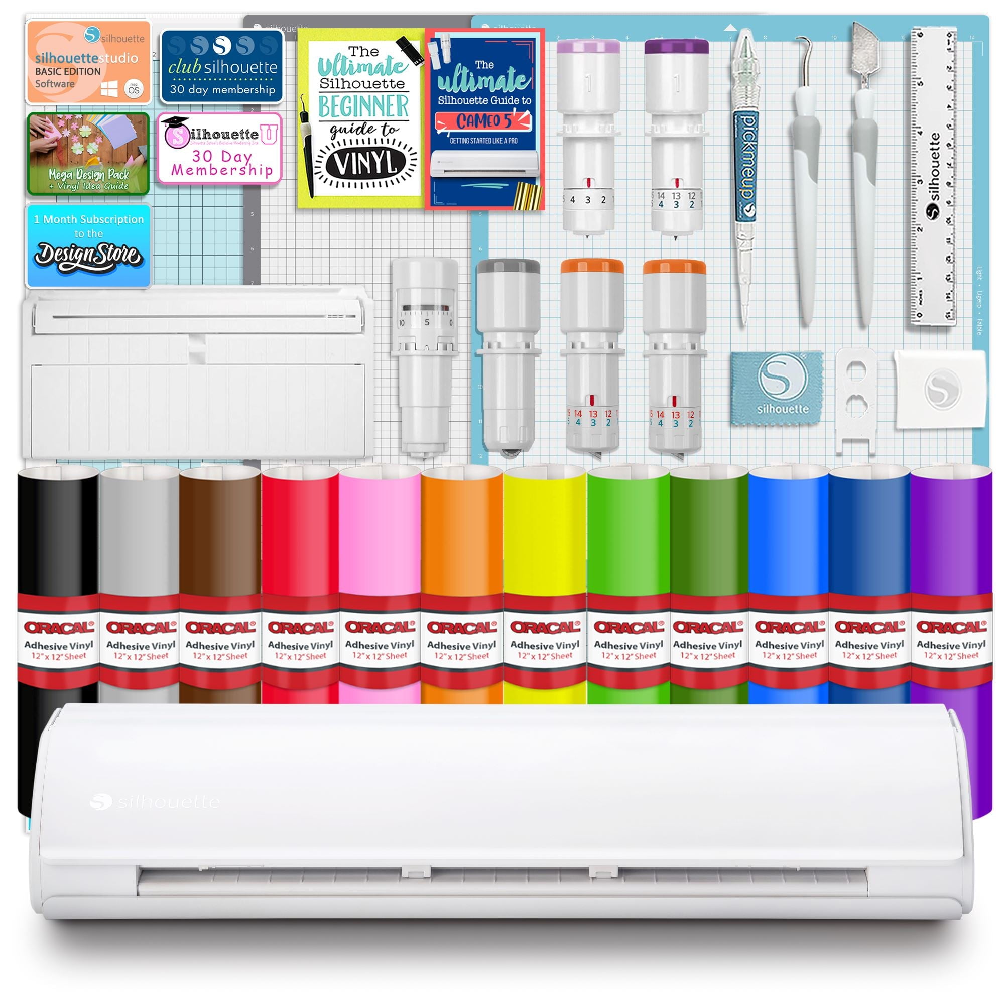 Silhouette Cameo 5 PLUS w/ Deluxe Blade & Tool Pack, Mat Pack, Guides ...