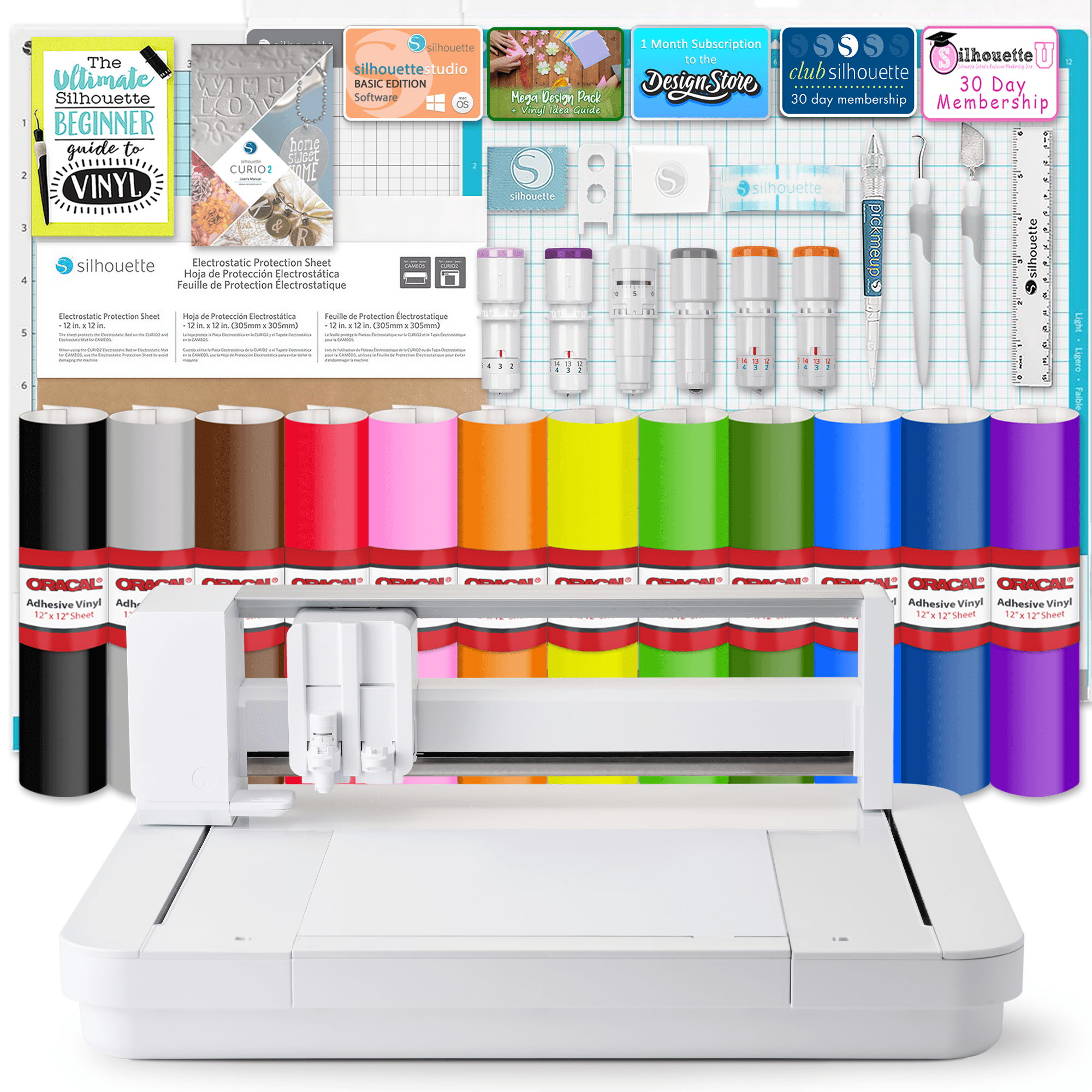 Silhouette Curio 2 Electronic Cutting Machine w/ Deluxe Blade & Tool ...