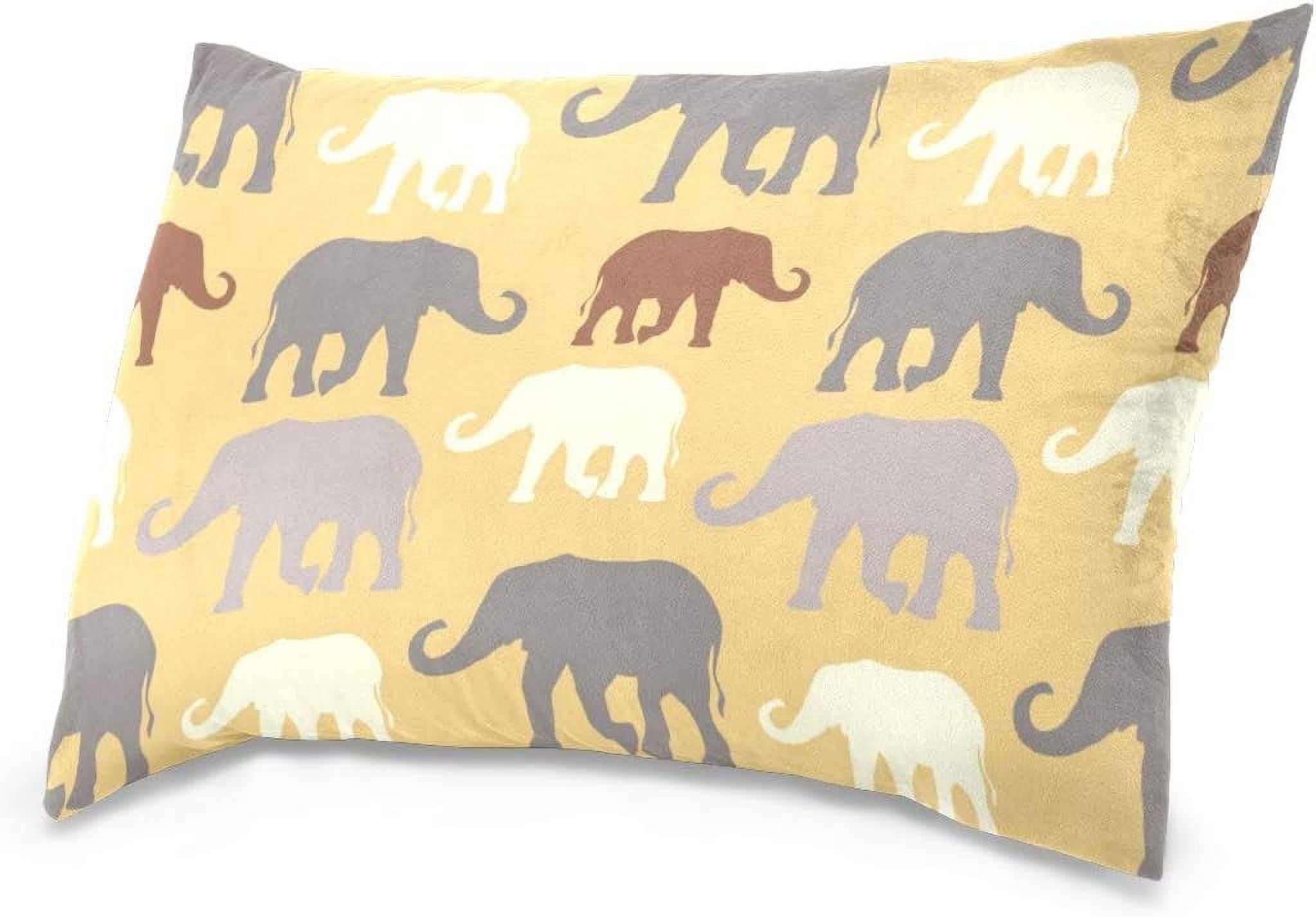 Silhouette Elephants Velvet Oblong Lumbar Plush Throw Pillow Cover ...