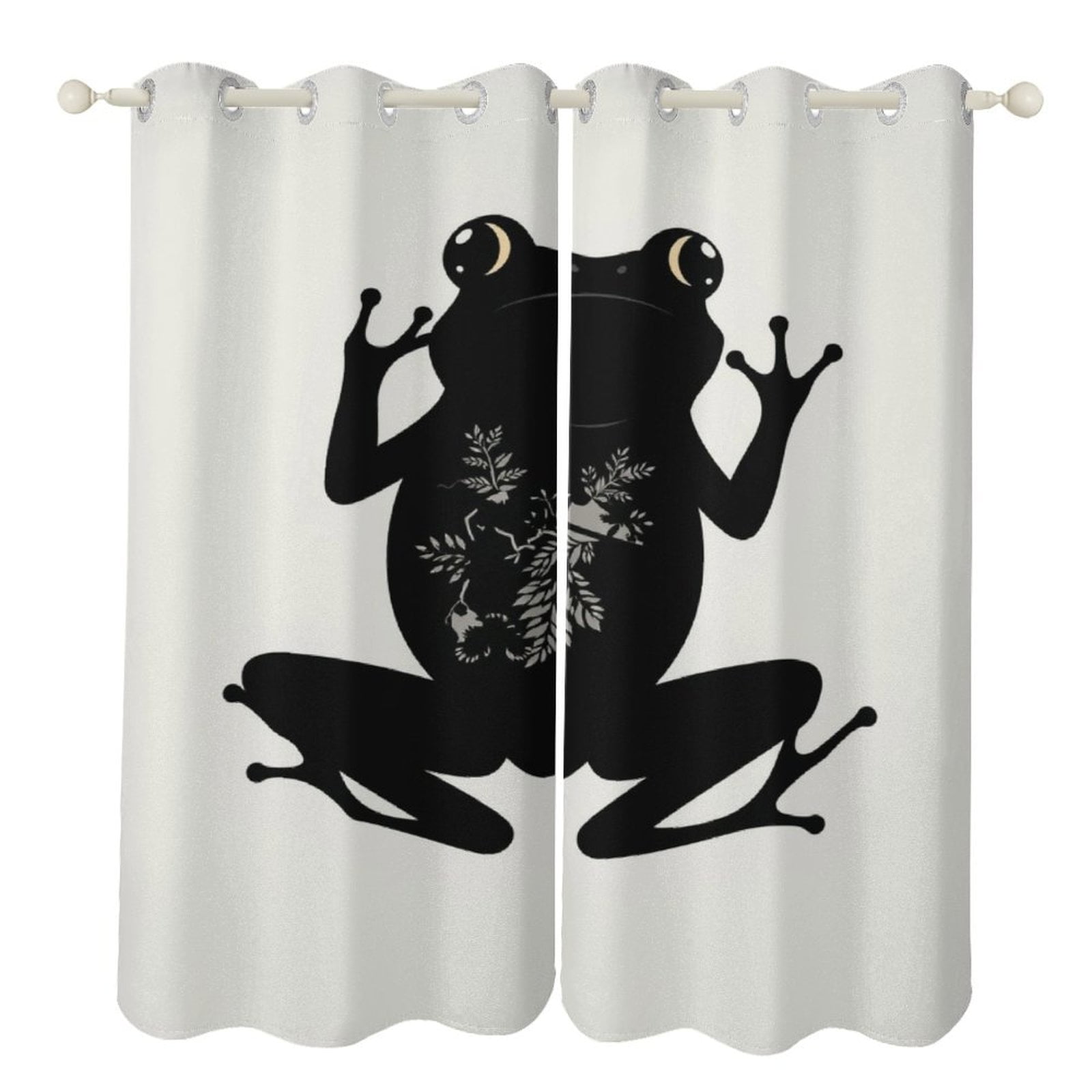 Silhouette Frog Design Curtains for Bedroom Living Room Drapes Kitchen ...