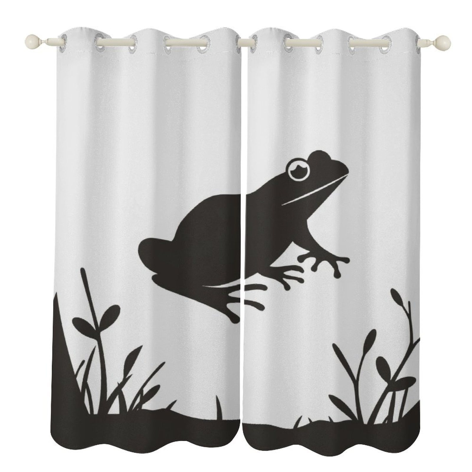 Silhouette Frog Nature Curtains for Bedroom Living Room Drapes Kitchen ...