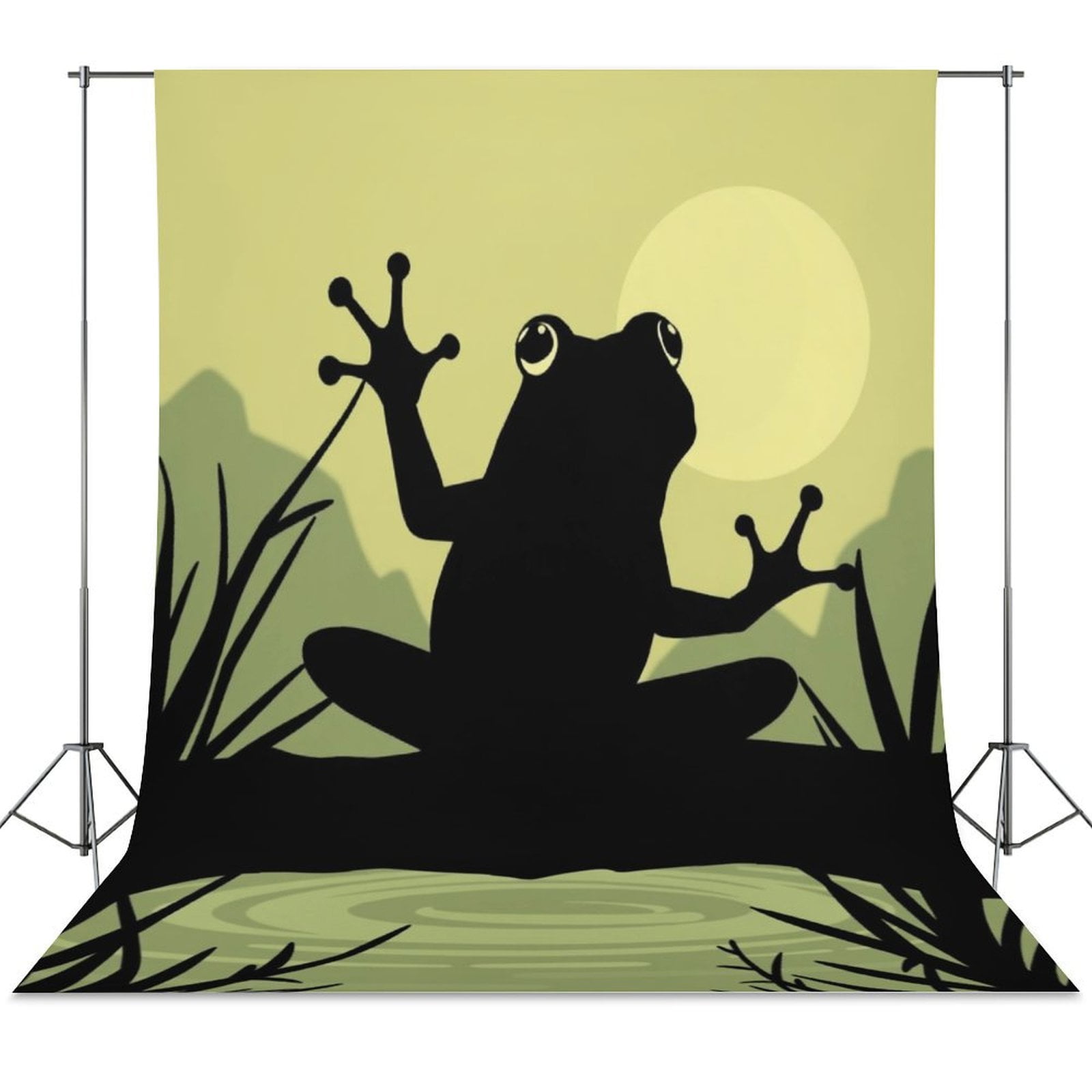 Silhouette Frog Pond Evening Party Backdrop Birthday Decoration ...