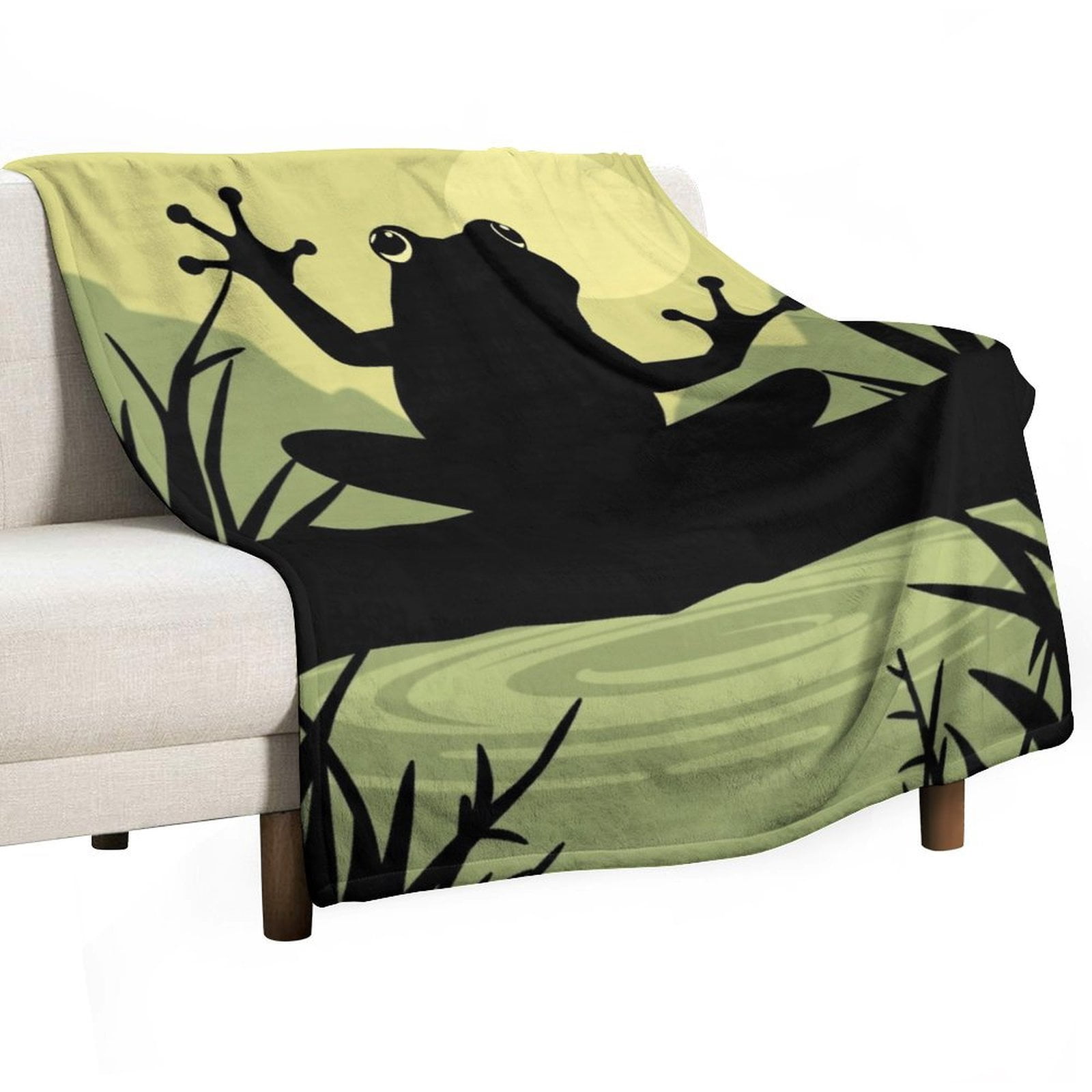 Silhouette Frog Pond Evening Throw Blanket for Sofa Luxury Home ...