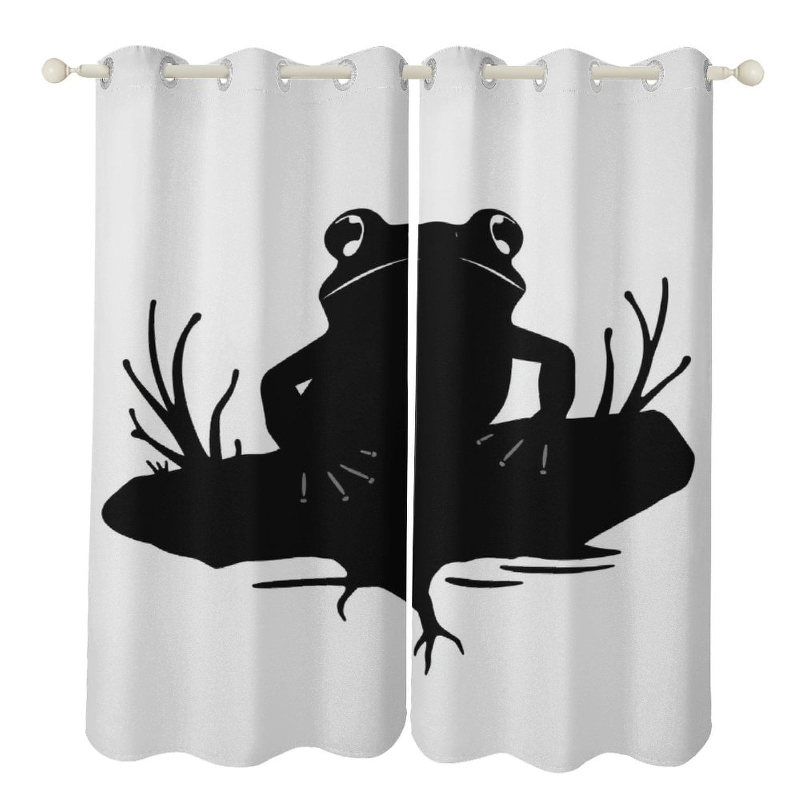 Silhouette Frog Sitting Curtains for Bedroom Living Room Drapes Kitchen ...