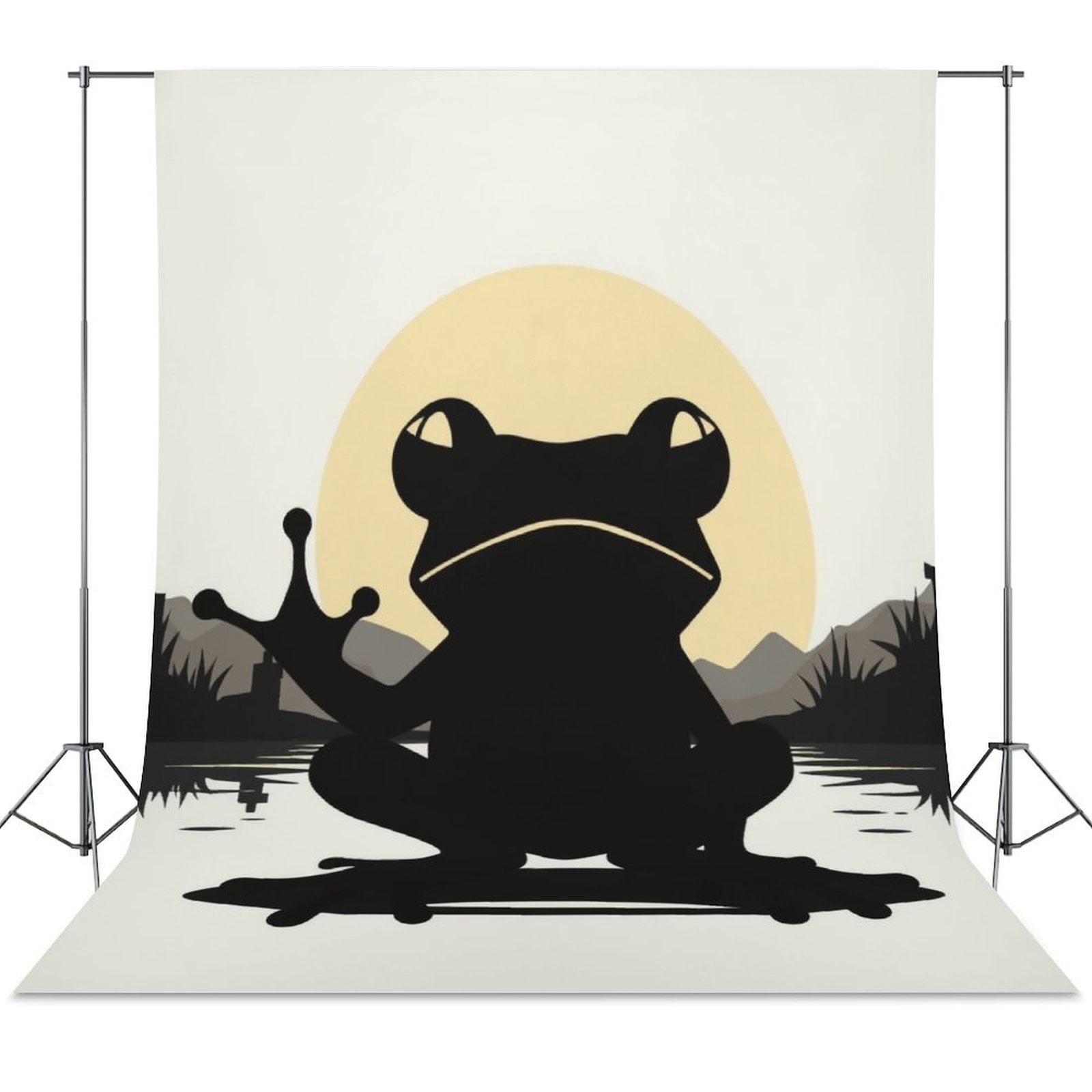 Silhouette Frog Sunset Pond Party Backdrop Birthday Decoration ...