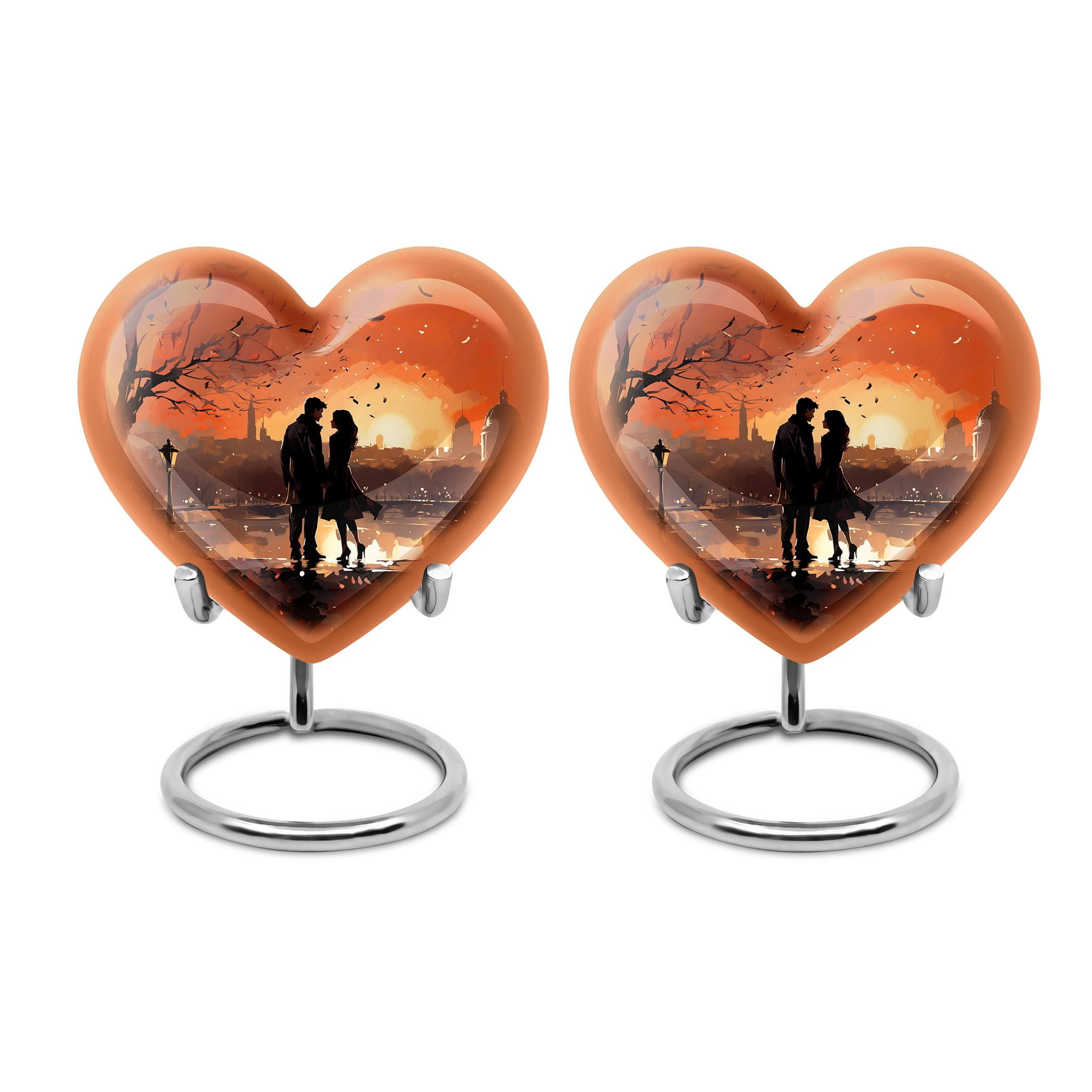 Silhouette of Love Heart Urns For Adult Human Ashes - Heart Urns Urn ...