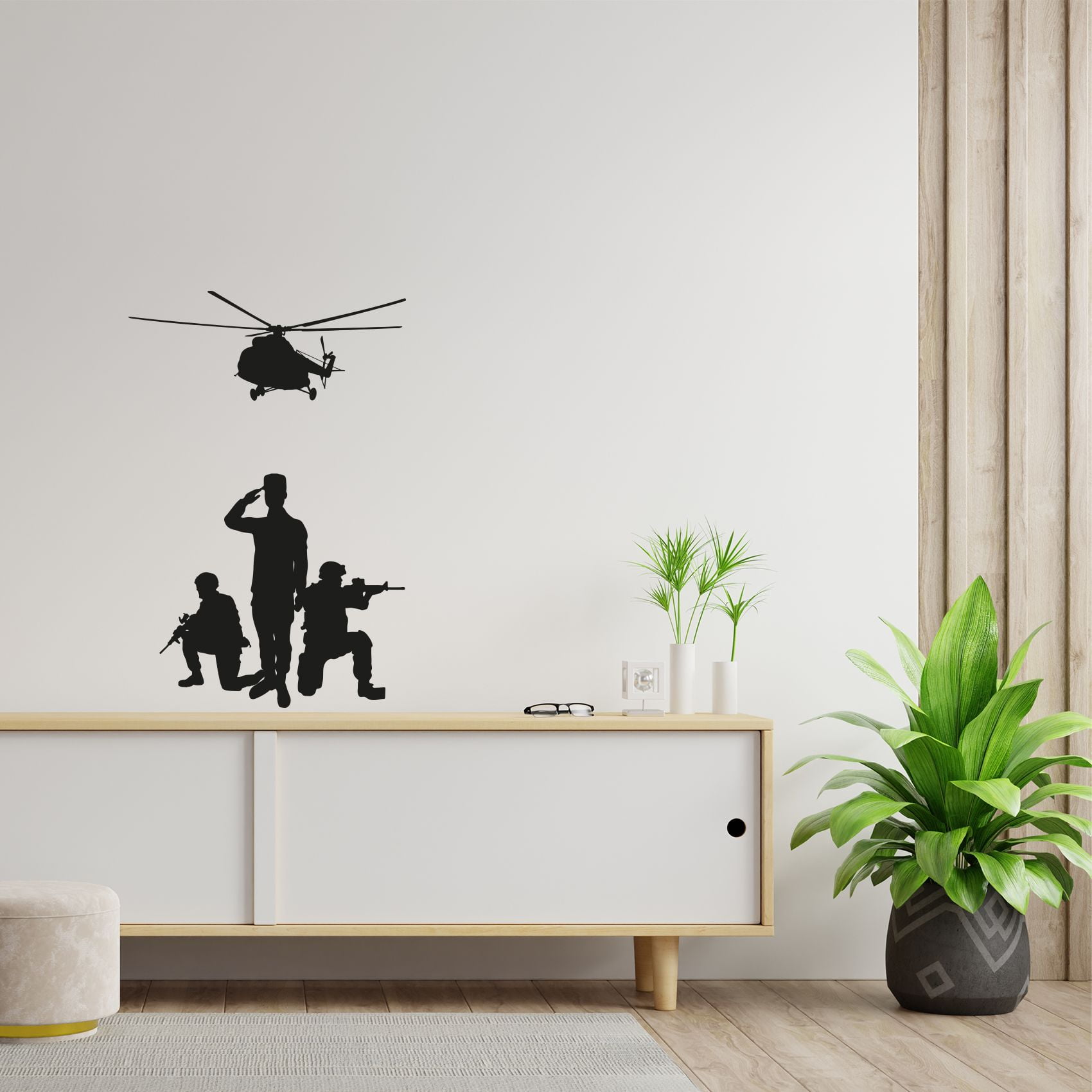 Silhouette Military Salute Swat Team Army Men Soldier Wall Sticker Art ...