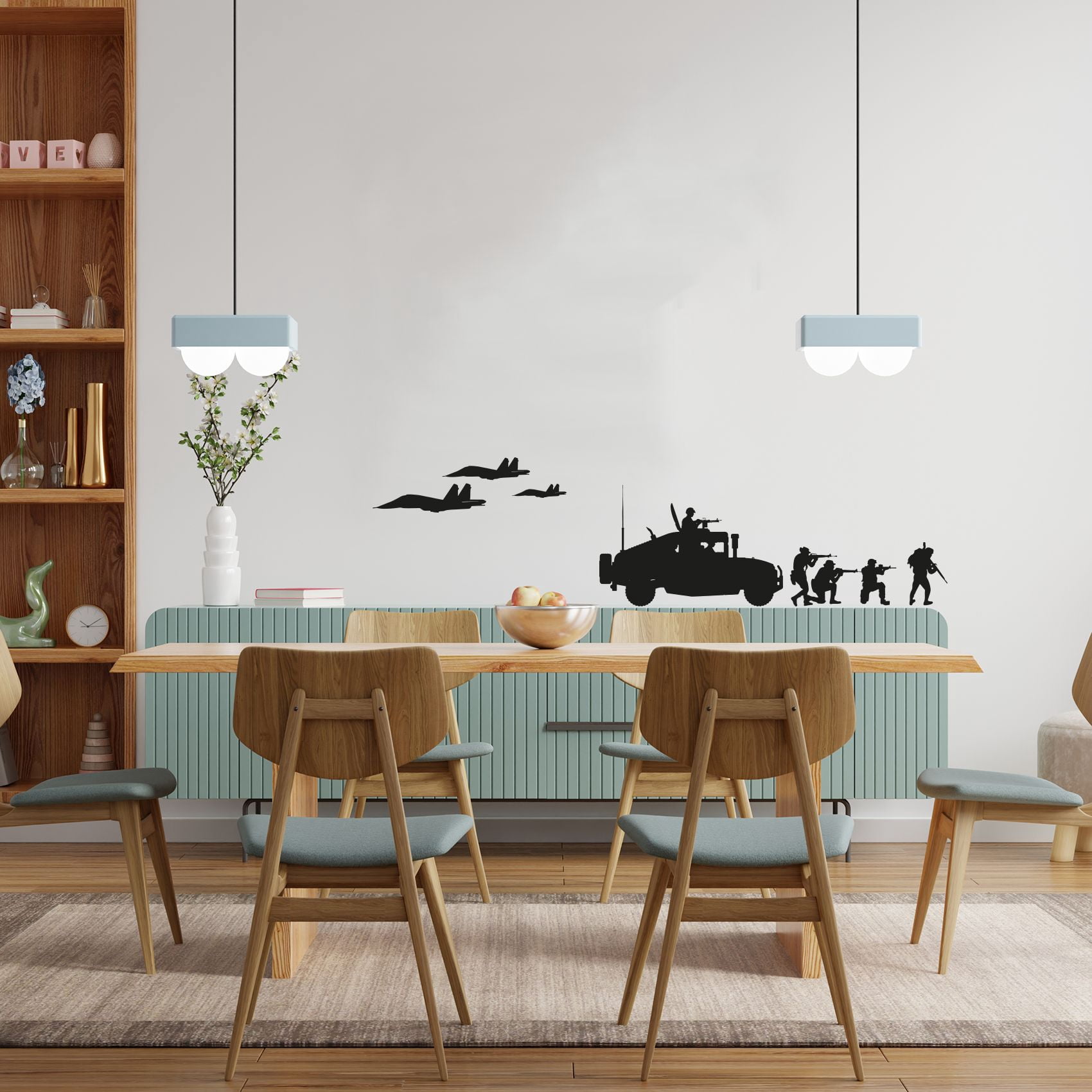 Silhouette Military Shadow Swat Team Army Men Soldier Wall Sticker Art ...