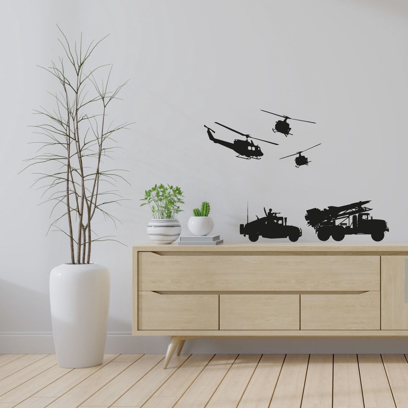 Silhouette Military Vehicle Swat Team Army Men Soldier Wall Sticker Art ...