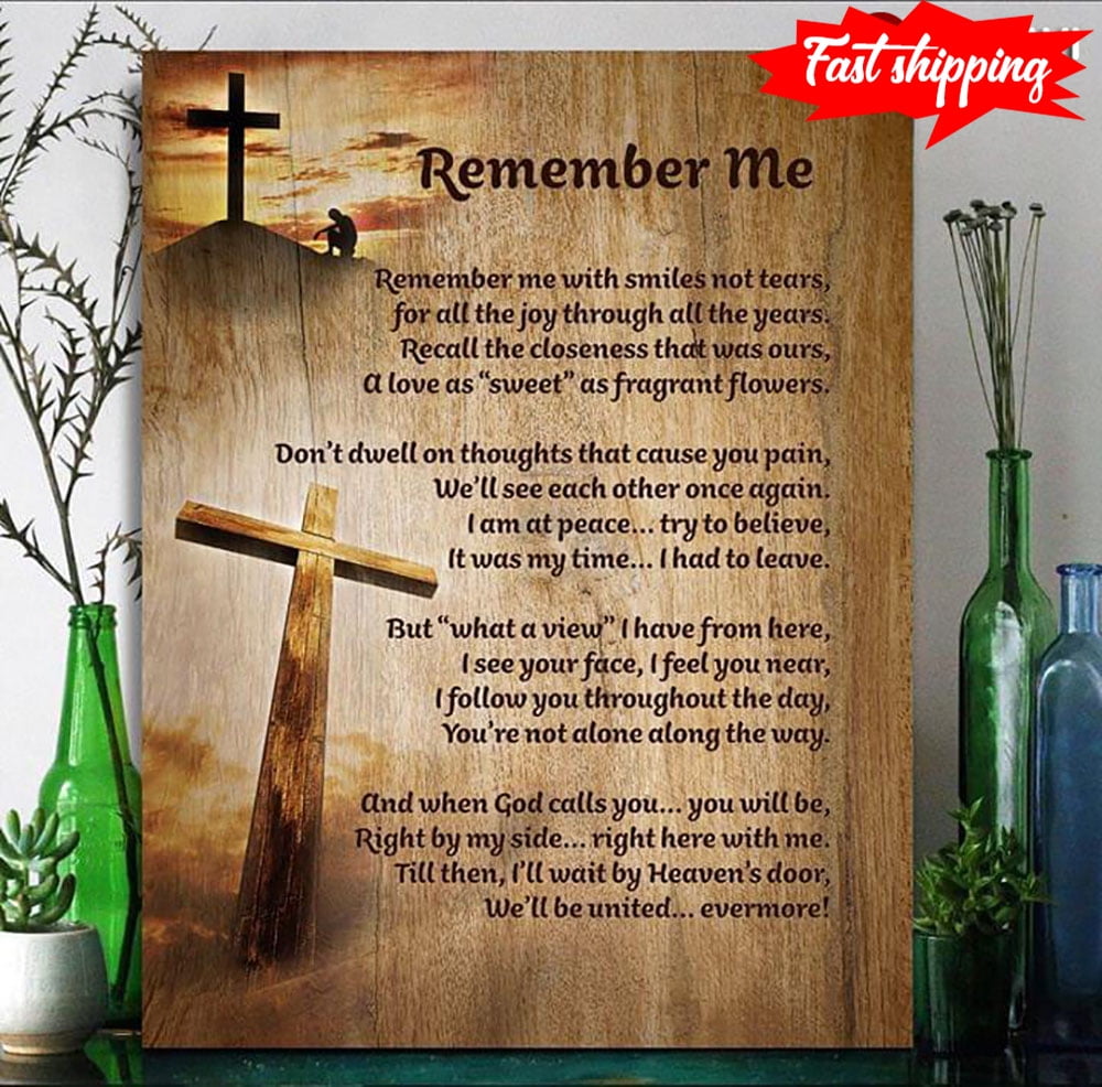 Silhouette Of A Man Kneeling Next To The Grave & Jesus Cross Remember ...