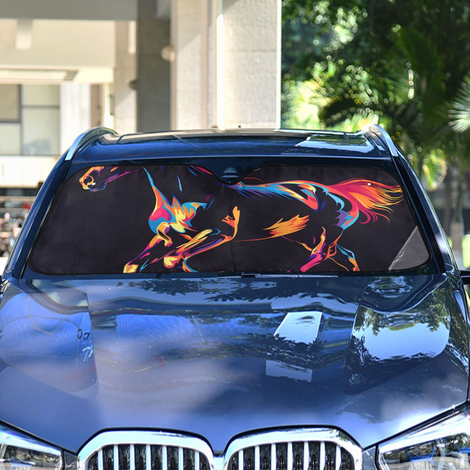 Silhouette Running Horse Automotive Front Car Windshield Sun Shade ...