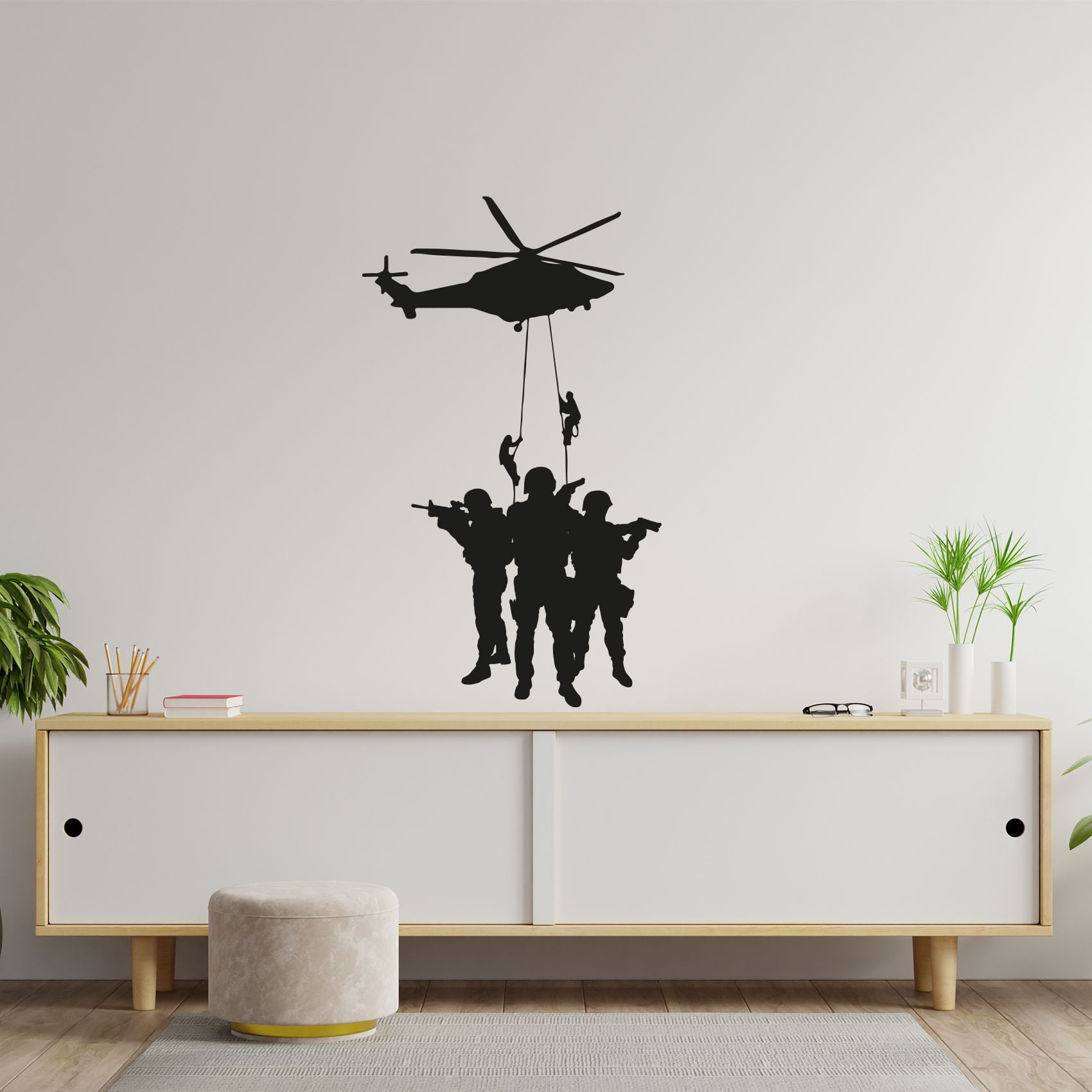 Silhouette Shadow Military Swat Team Army Men Soldier Wall Sticker Art ...