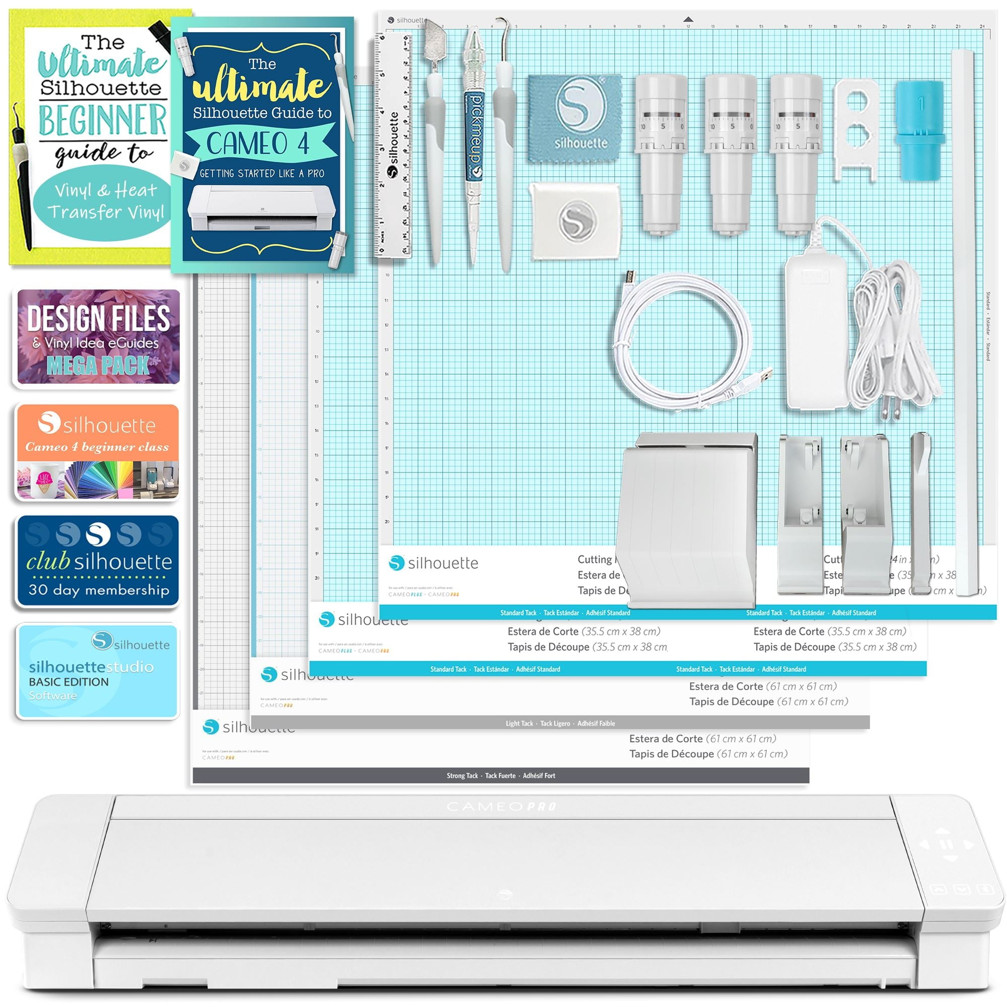 "Silhouette White Cameo 4 PRO - 24"" Vinyl Cutting Set with Mats ...