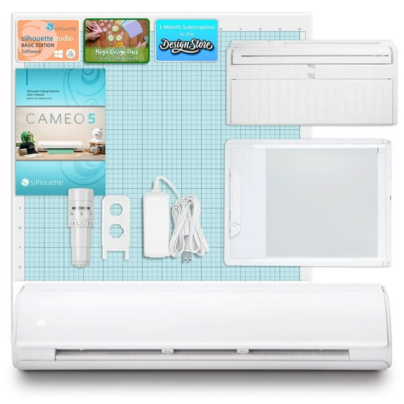Silhouette White Cameo 5 PLUS with Electrostatic Grip Mat Attachment ...