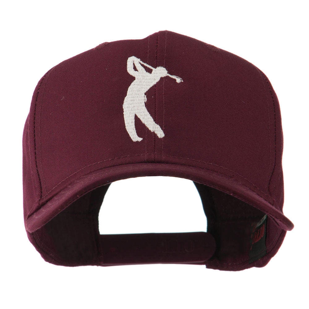 Silhouette of Golfer Swing Embroidered Cap - Maroon OSFM - Walmart.com